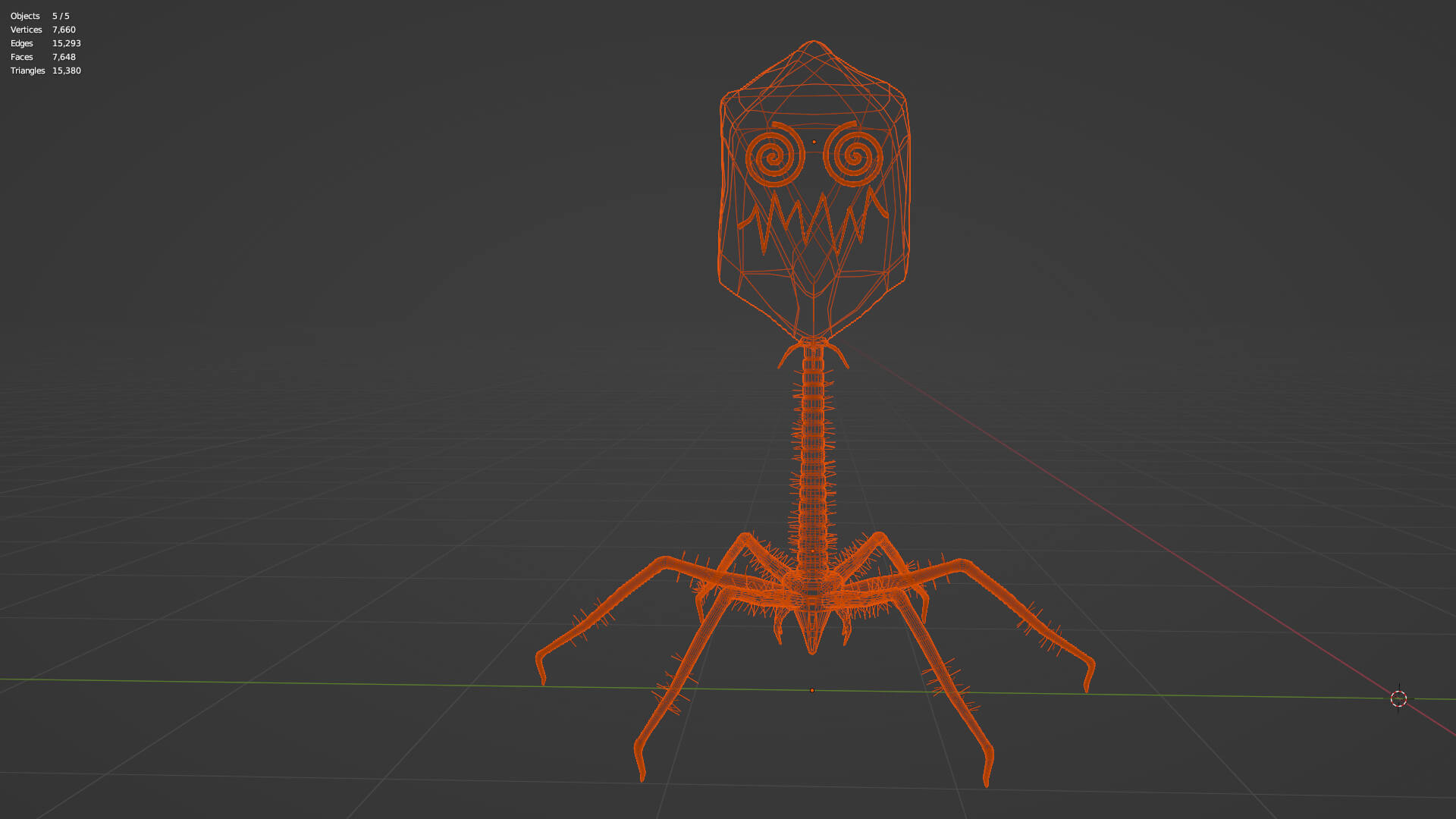 Microbe 3 - Bacteriophage 3D Model by Petar Doychev