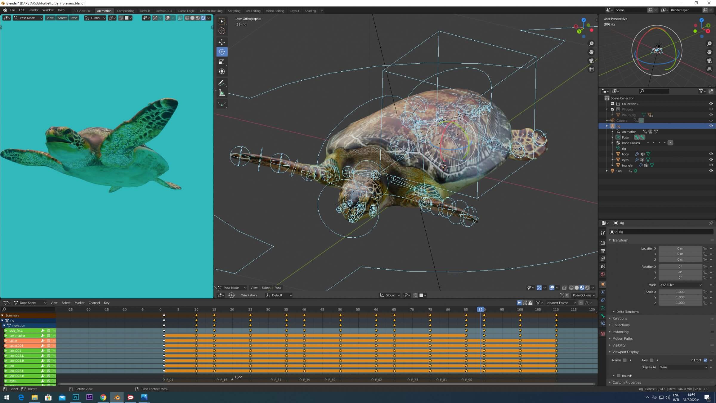 Sea Turtle - 3D Model by Petar Doychev