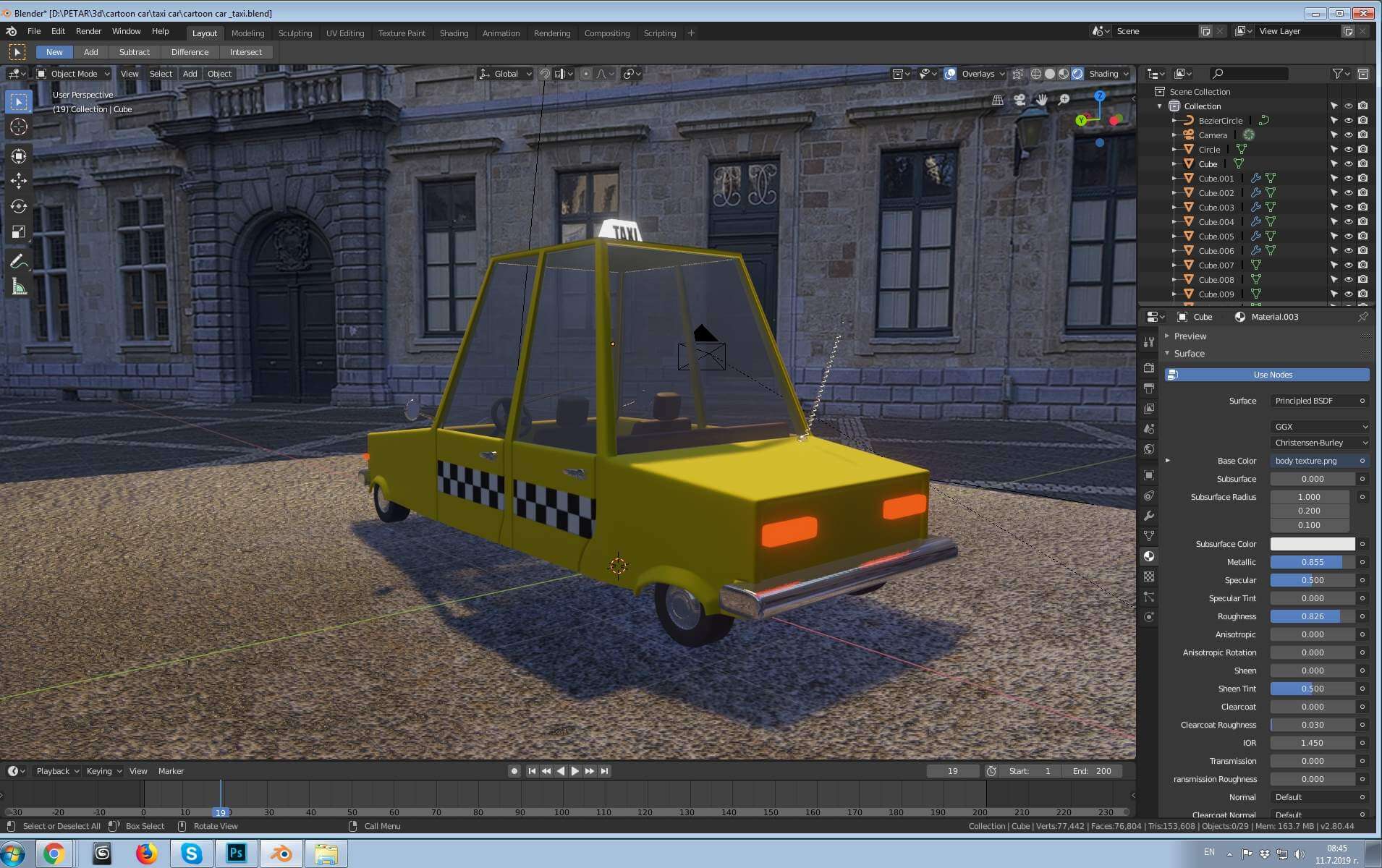 Taxi Car - 3D Model by Petar Doychev