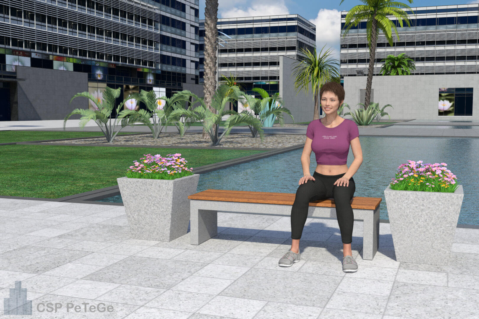 City Bench Set - Daz Content by Petege