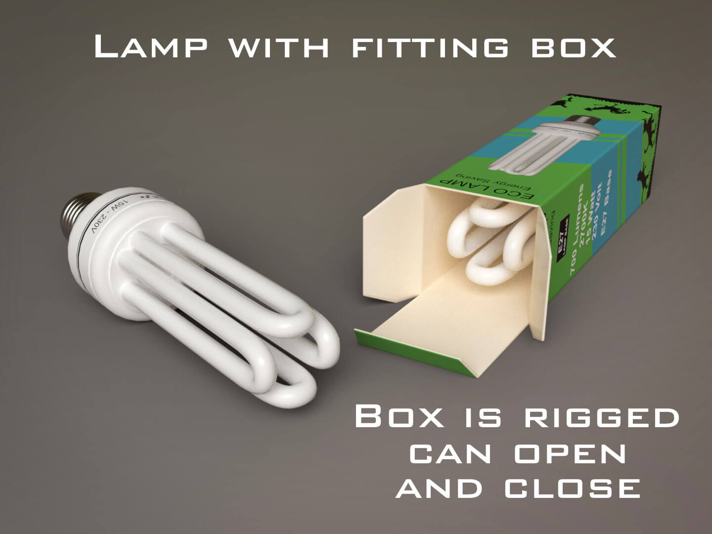 Fluorescent Lamp With Box - Daz Content by Petege