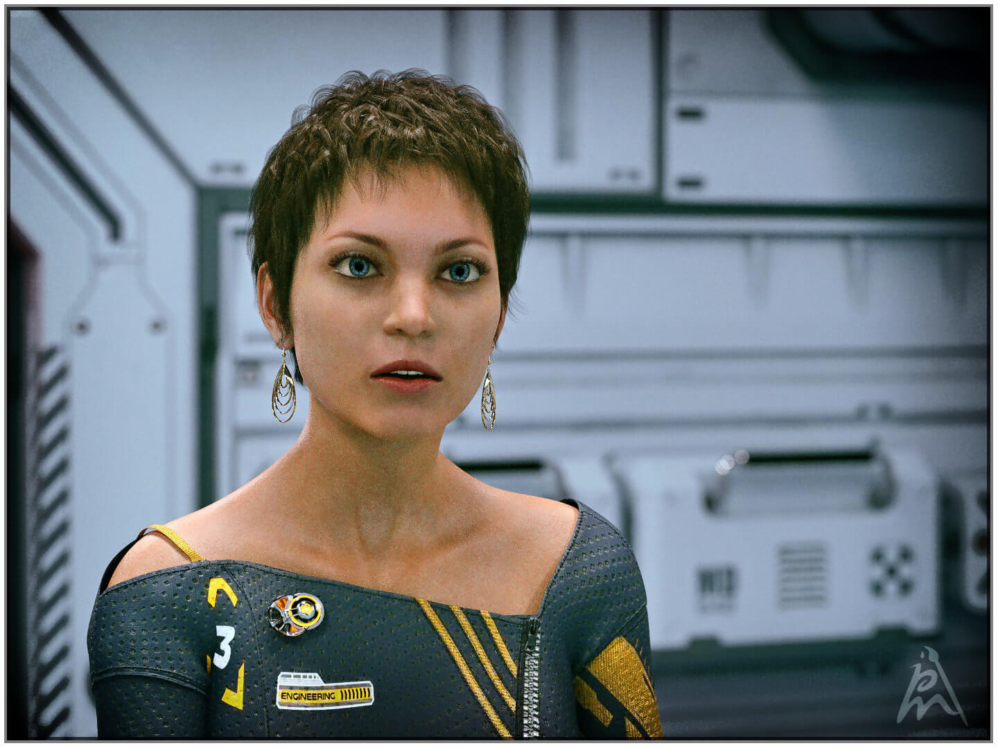 Control Cabin 3D Render, Digital Art by Petege