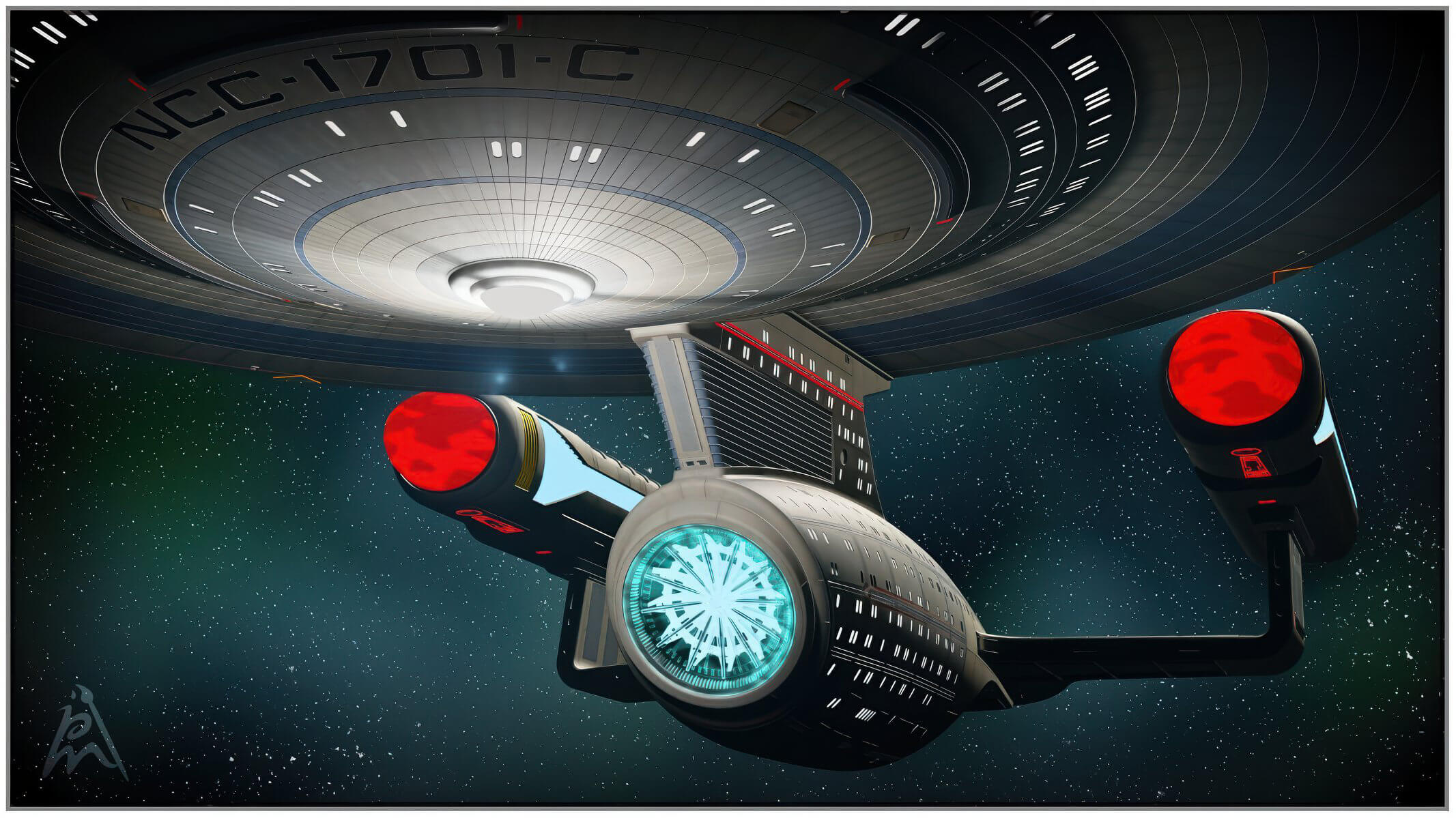 Enterprise C 3D Render, Digital Art by Petege