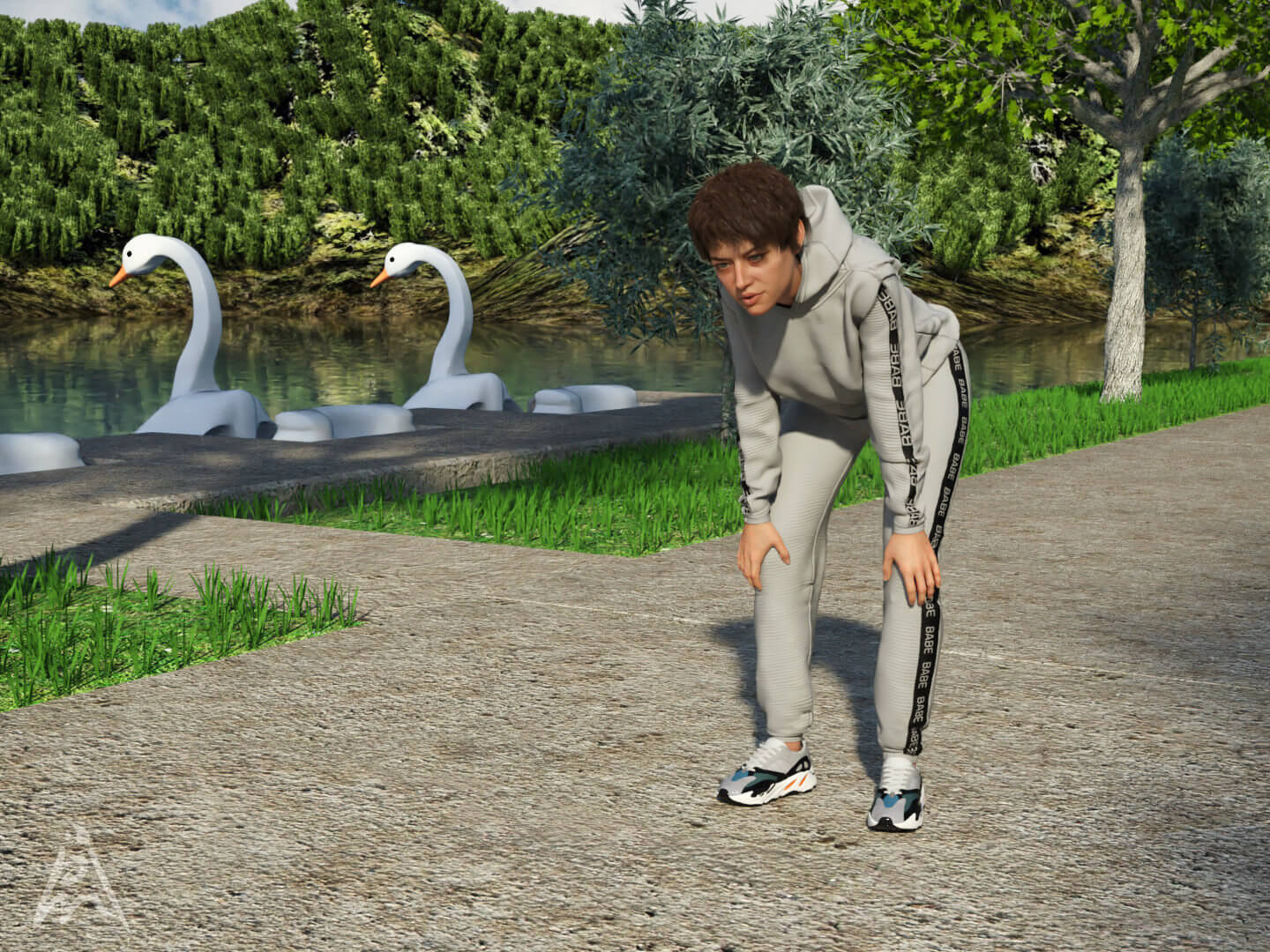 Jogging 3D Render, Digital Art by Petege