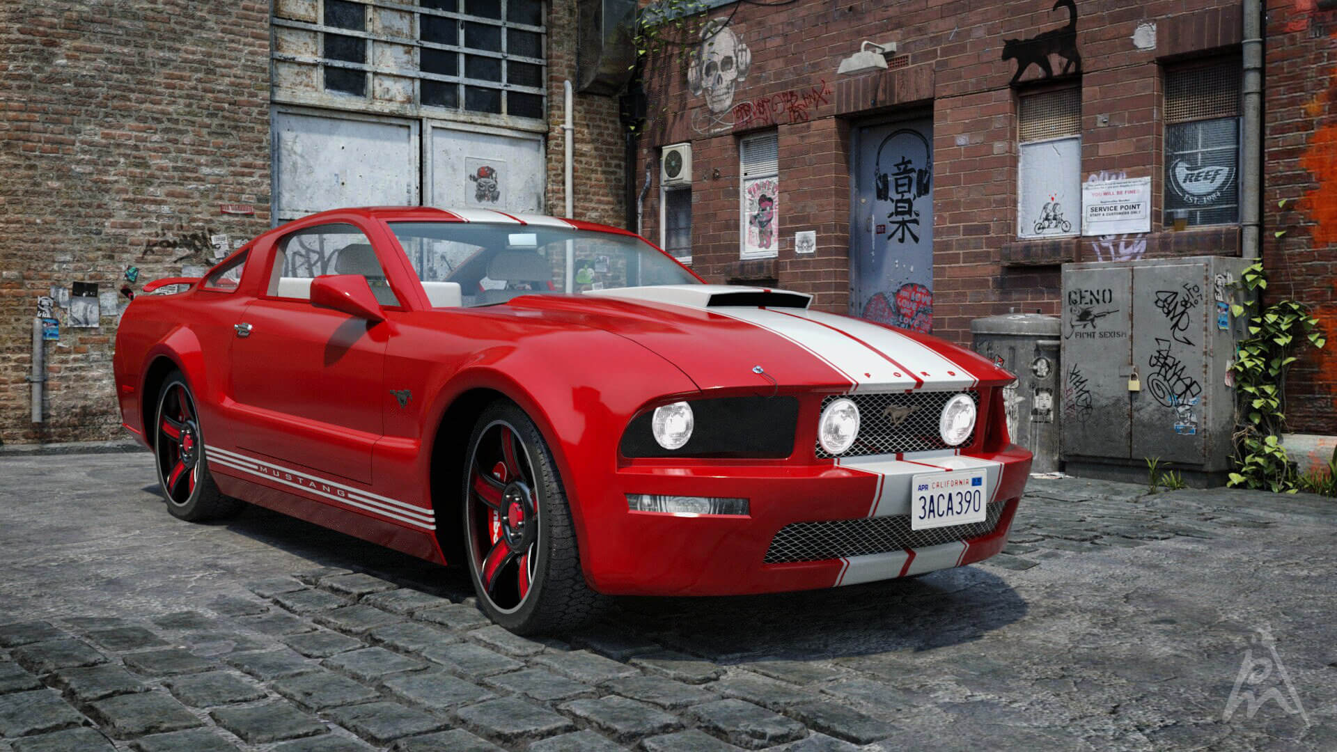 Mustang 3D Render, Digital Art by Petege