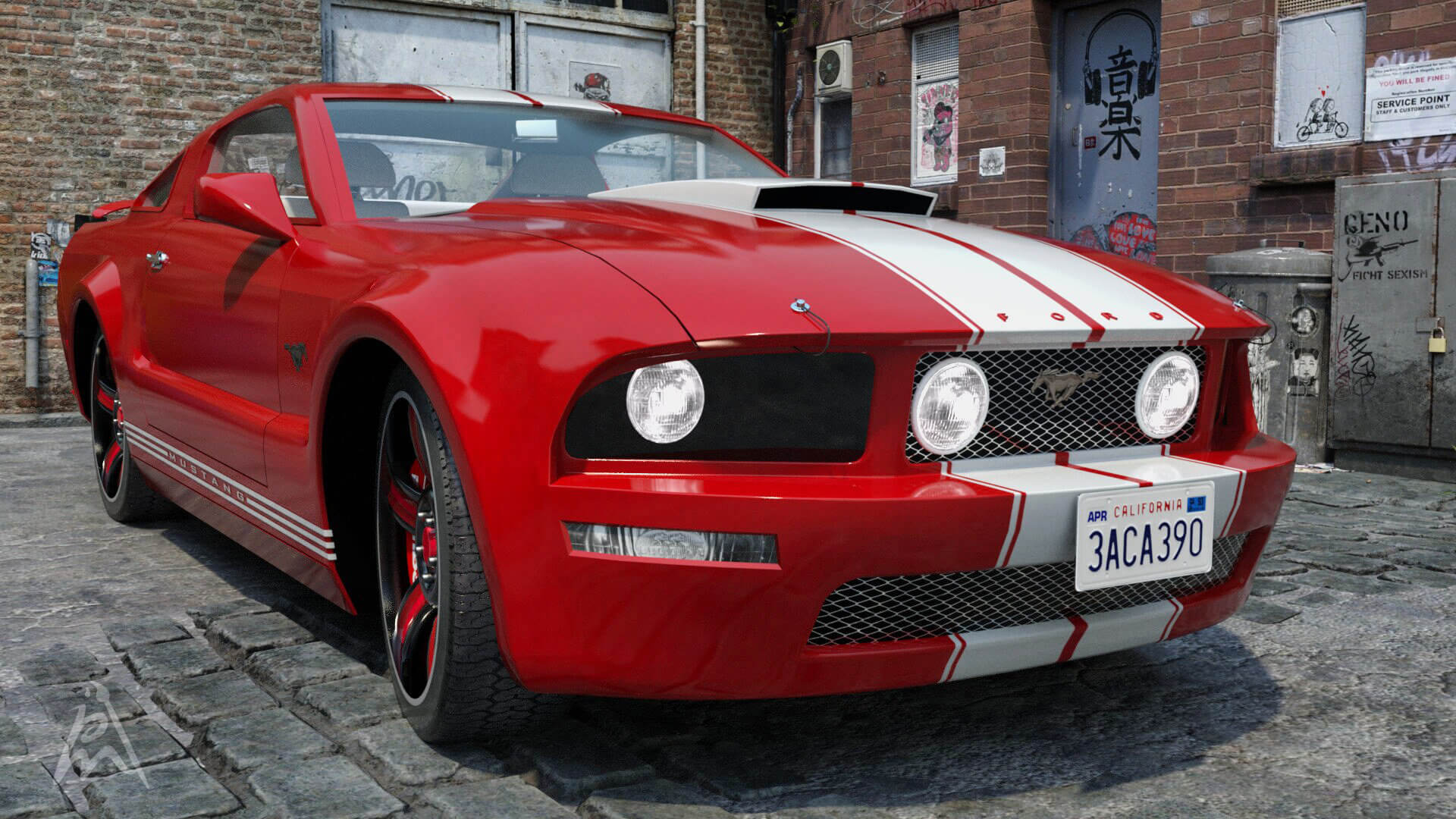 Mustang 3D Render, Digital Art by Petege