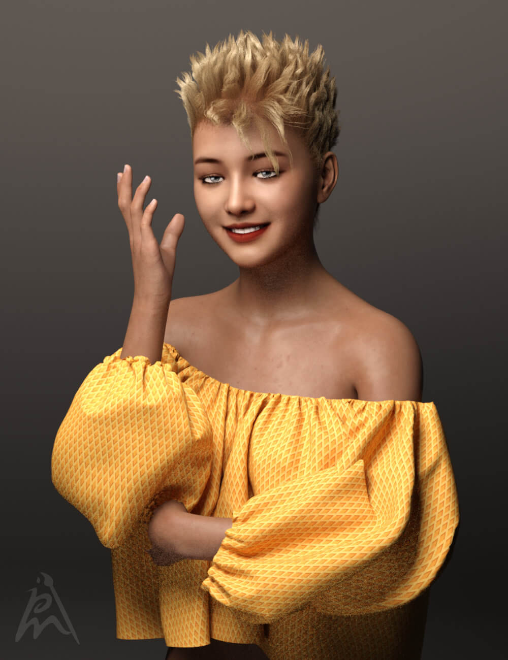 Nadia Posing 3D Render, Digital Art by Petege