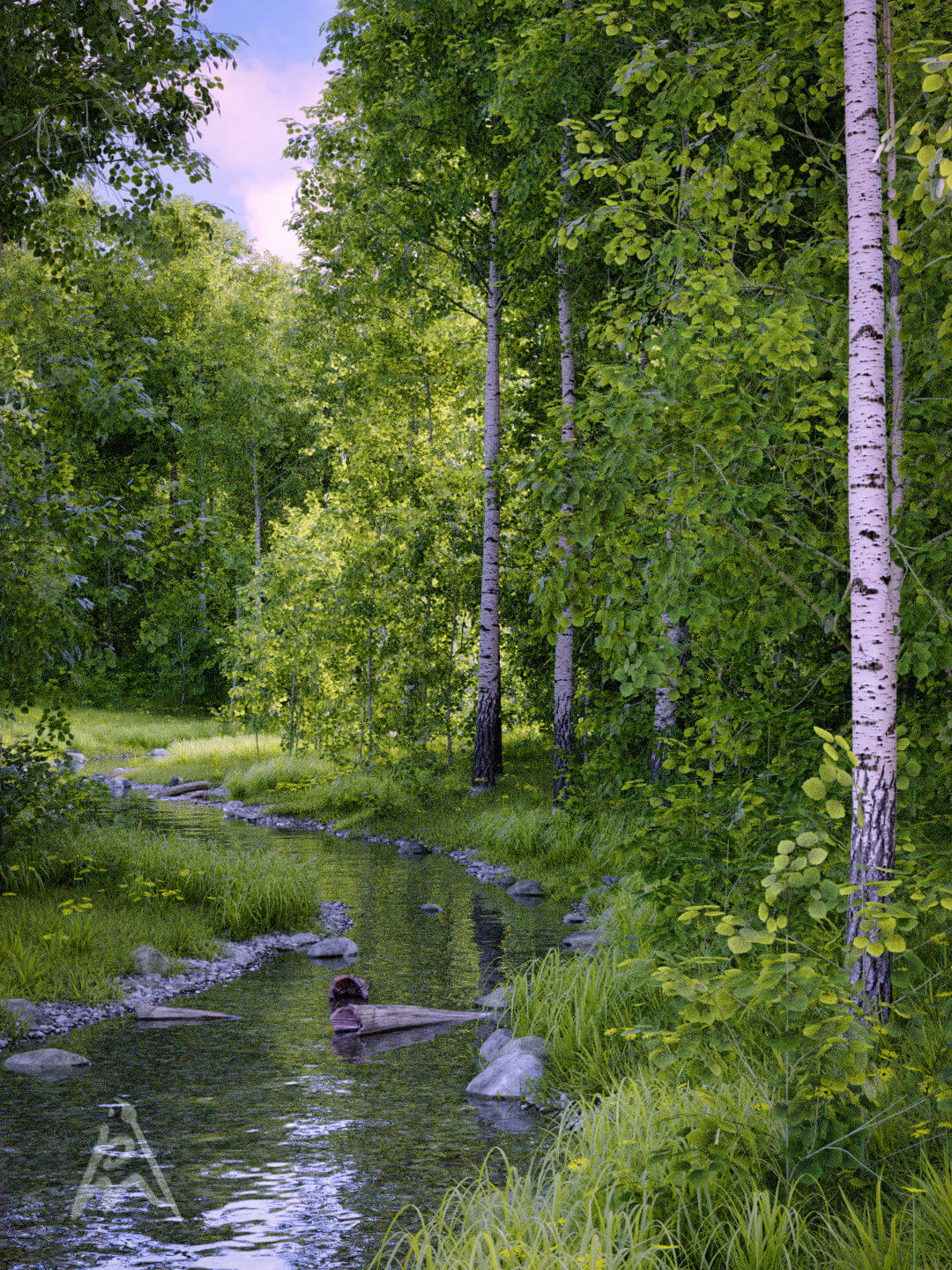 Nature 1 3D Render, Digital Art by Petege