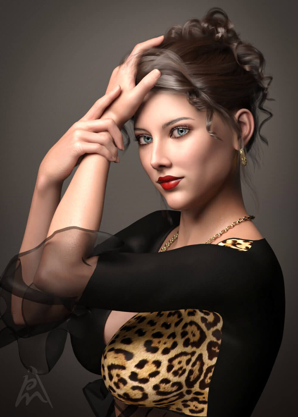 Nora Portrait 3D Render, Digital Art by Petege