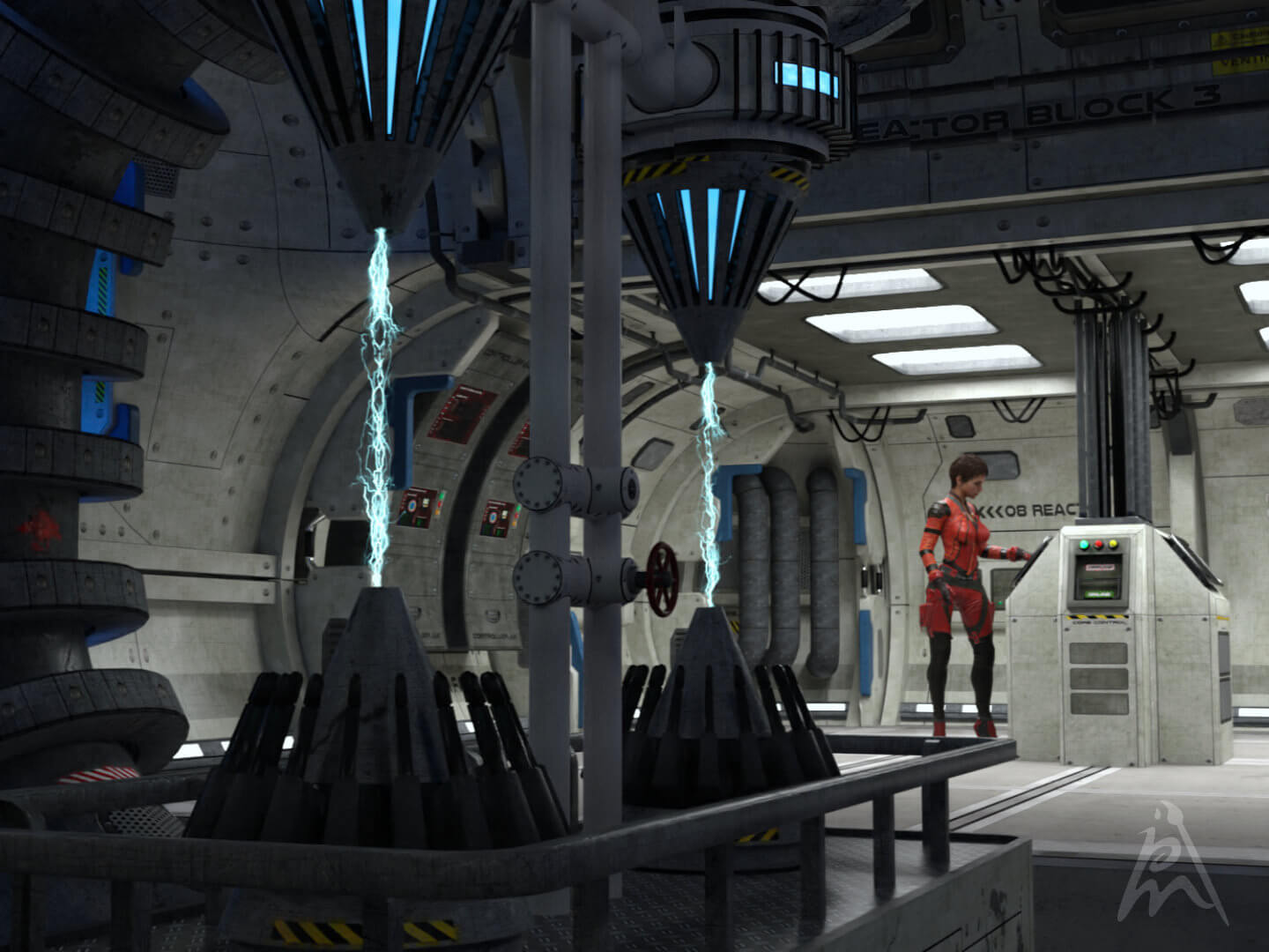 Reactor Room 3D Render, Digital Art by Petege