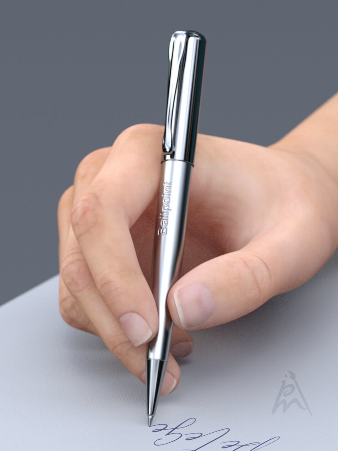 Writing 3D Render, Digital Art by Petege