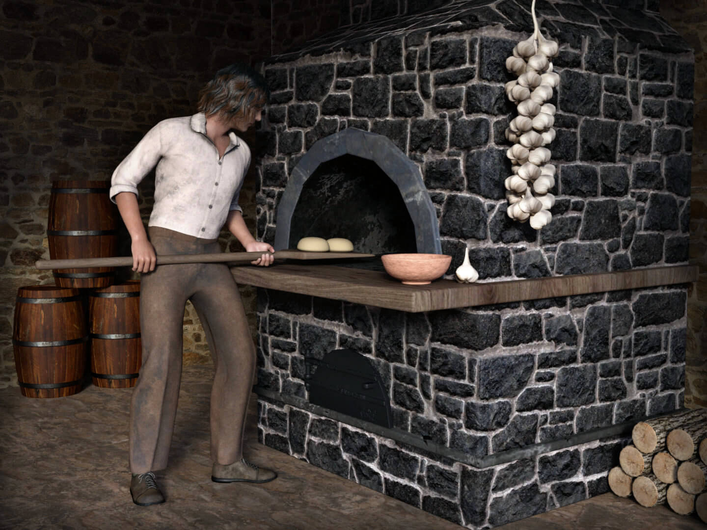 Old Bakery Interior - Daz Content by Petege