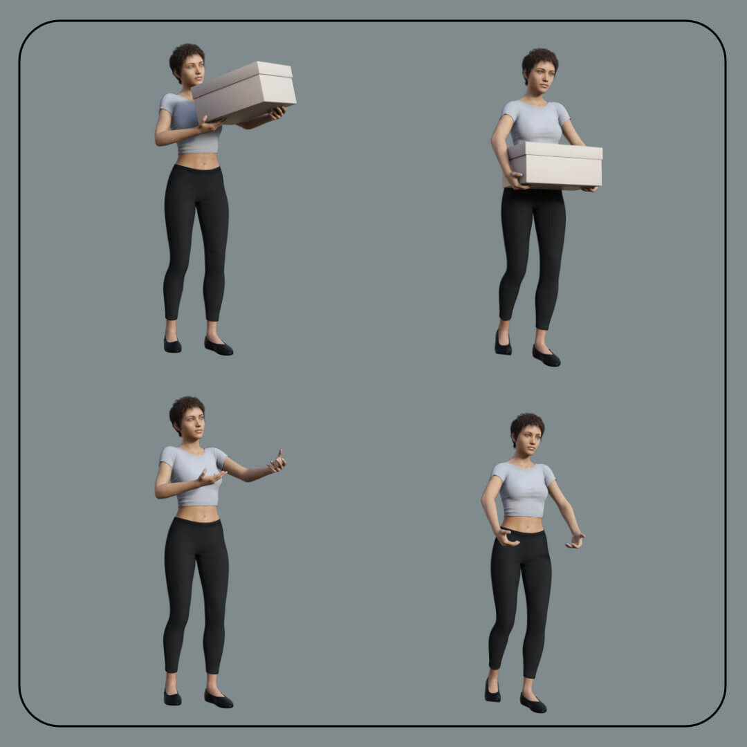 Shelf Unit and Box with G8F Poses - Daz Content by Petege