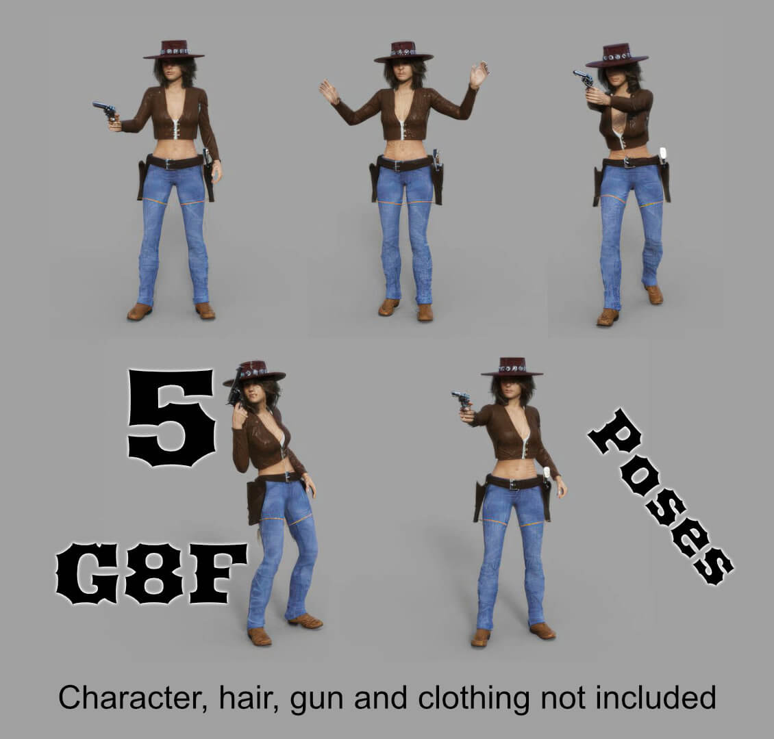 Sheriff Star and Poses for Genesis 8 Female - Free Daz Content by Petege