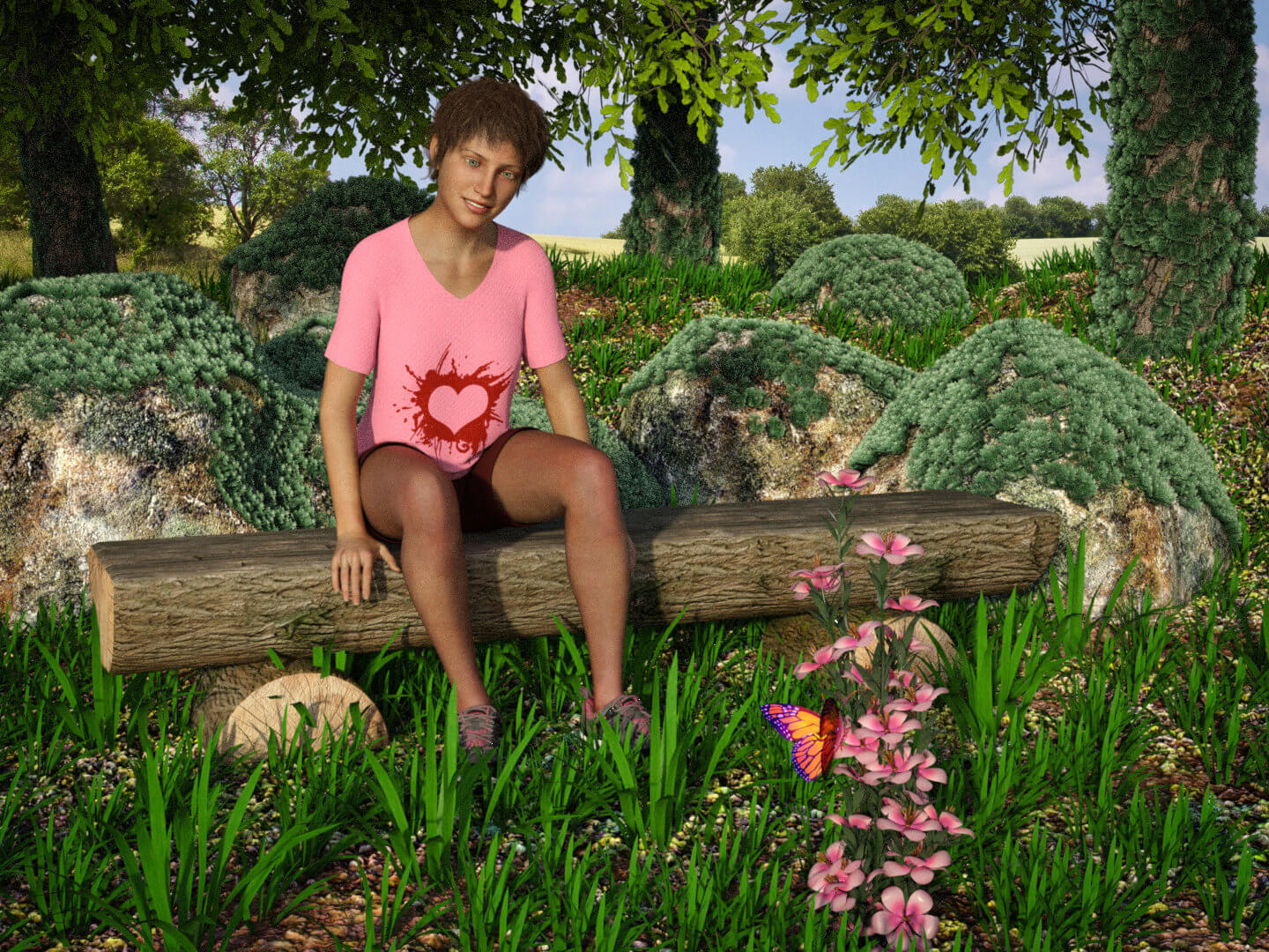 Tree Bench for Daz Studio by Petege