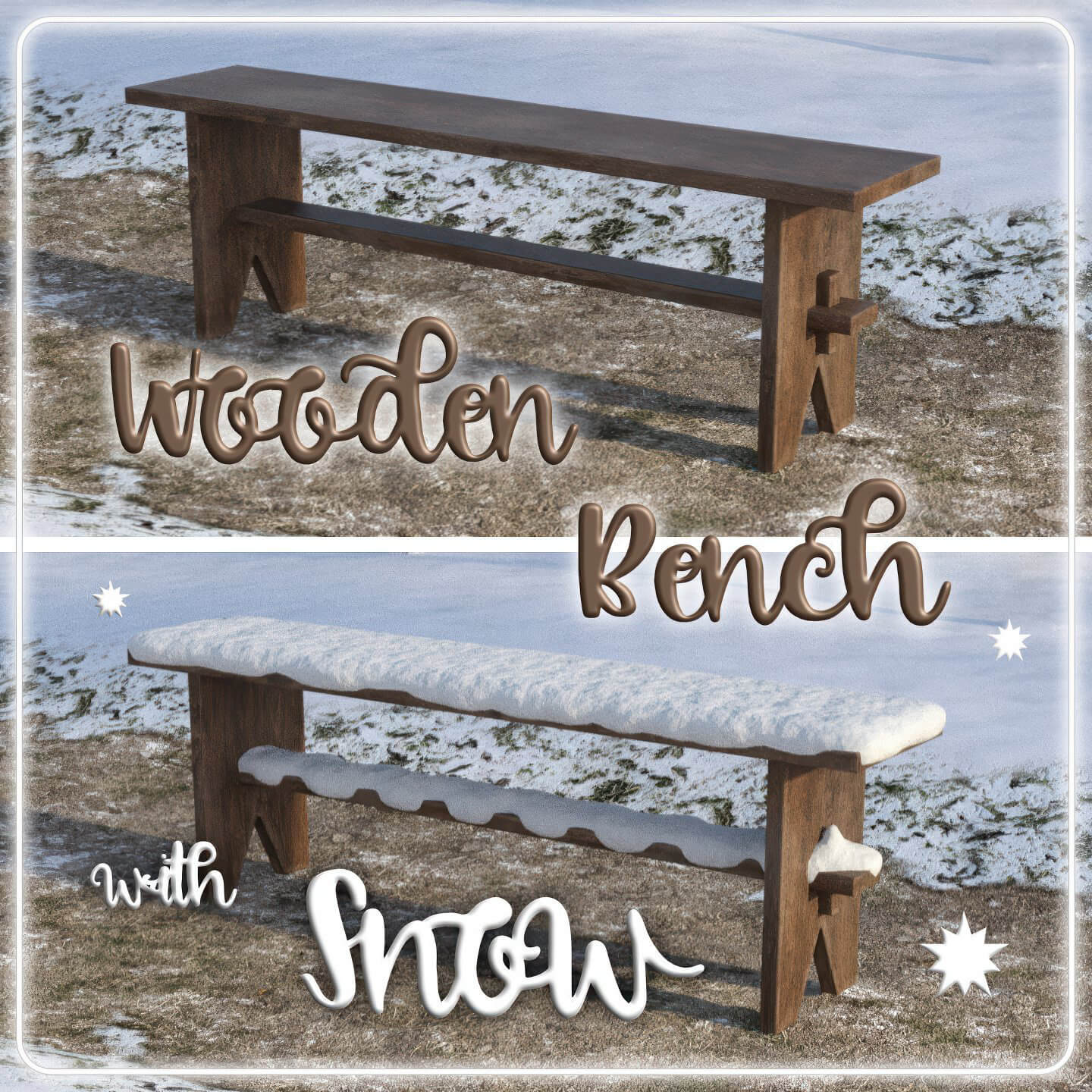 Wooden Bench for DAZ Studio by Petege
