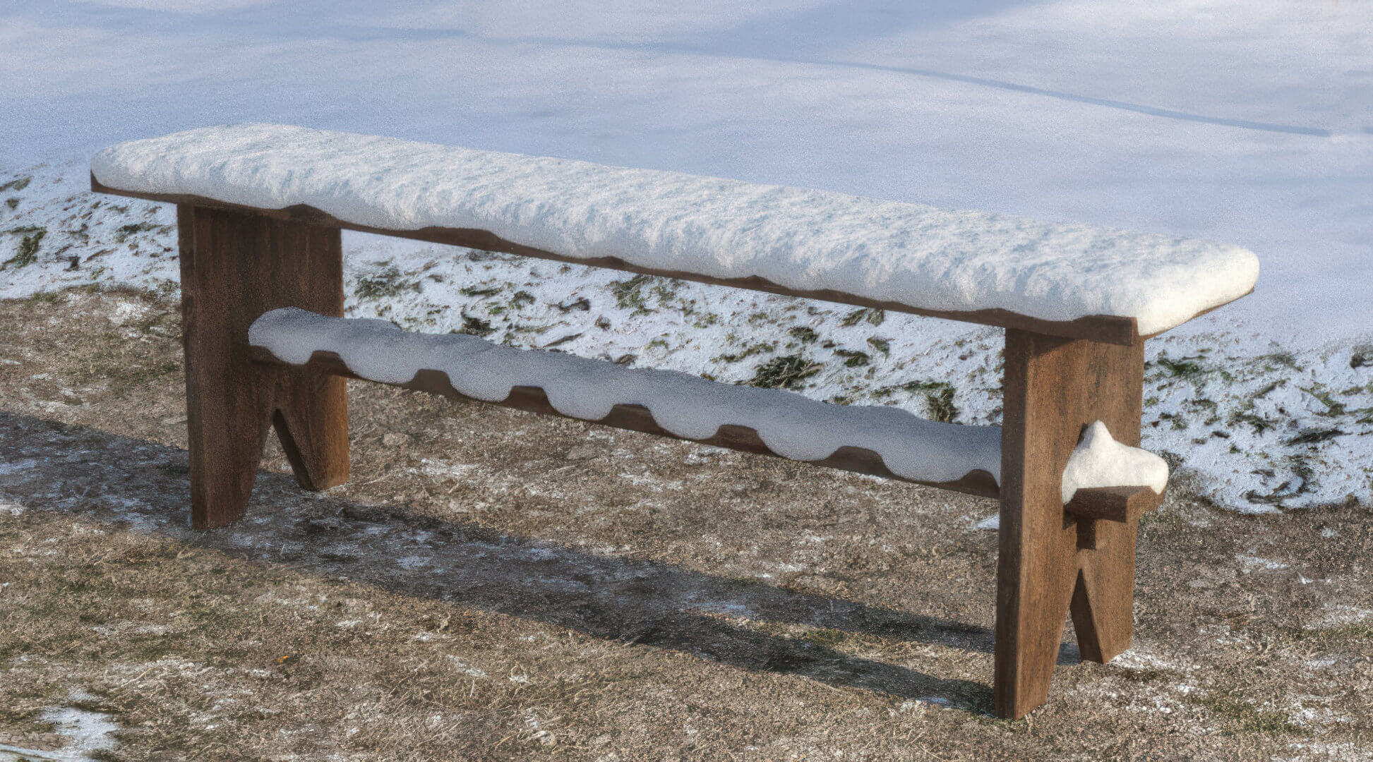 Wooden Bench for DAZ Studio by Petege