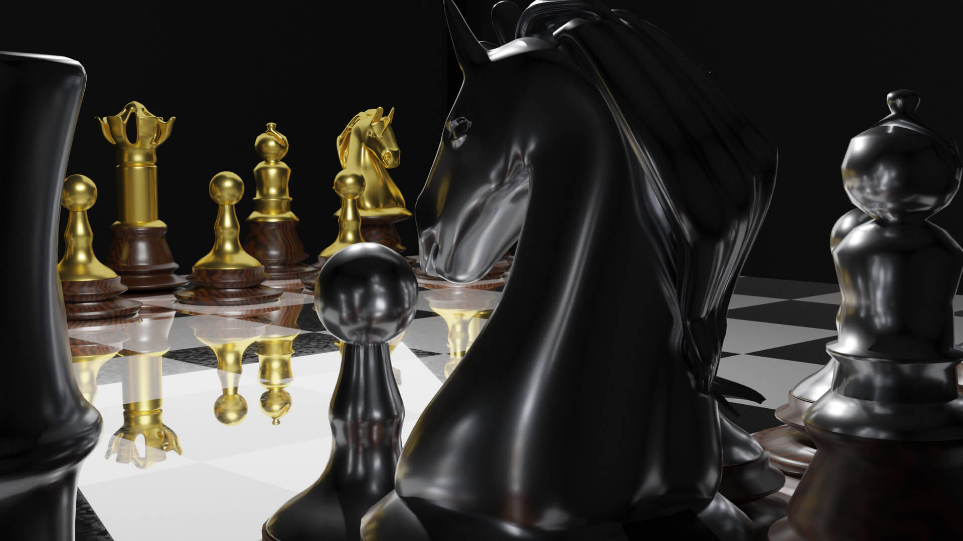 Chess Board gold and silver - 3D Model by petty_man