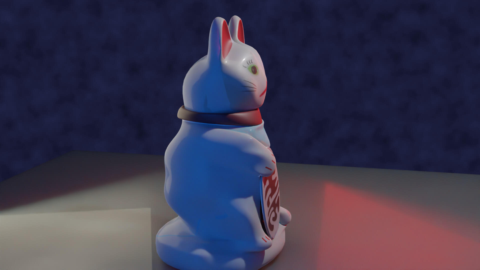 Japanese Lucky Cat - 3D Model by petty_man