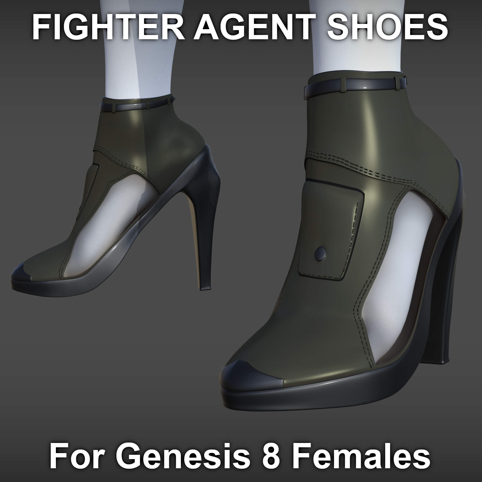 Fighter Agent Shoes for Genesis 8 Female - Daz Content by PH3Dee