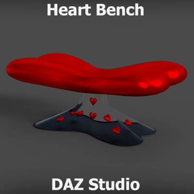 Heart Bench for DAZ by PH3Dee