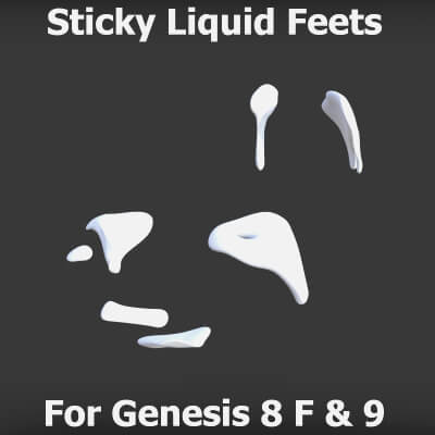 Sticky Liquid Feets for Genesis 8 & 9 - Daz Content by PH3Dee