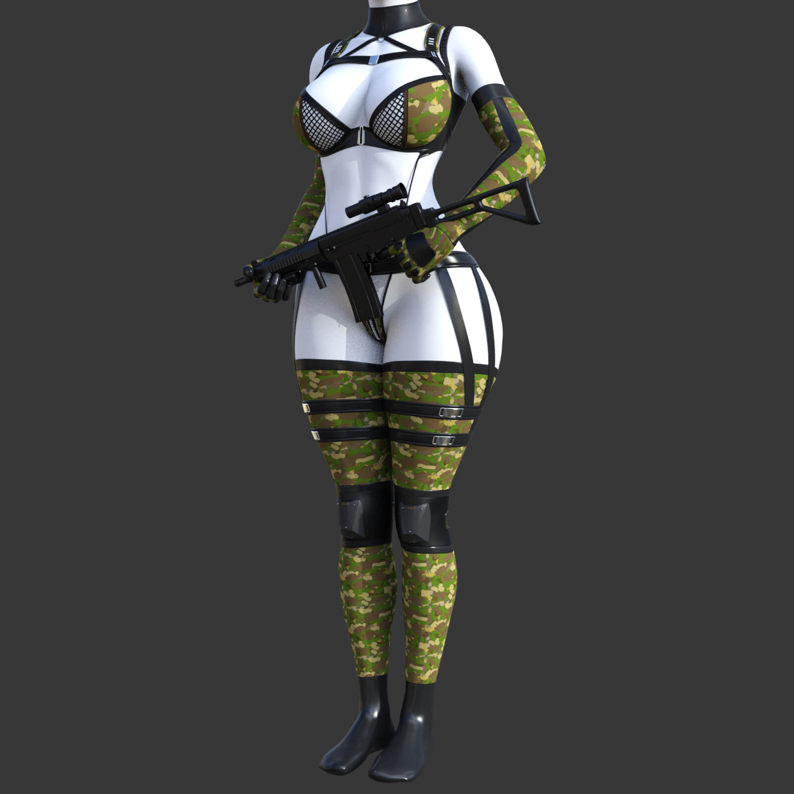 Tactical Pack for Cyber Warrior Suit - Daz Content by PH3Dee