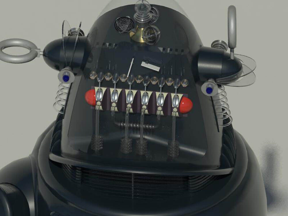 Robby the Robot Head detail 3D Render, Digital Art by phantom11