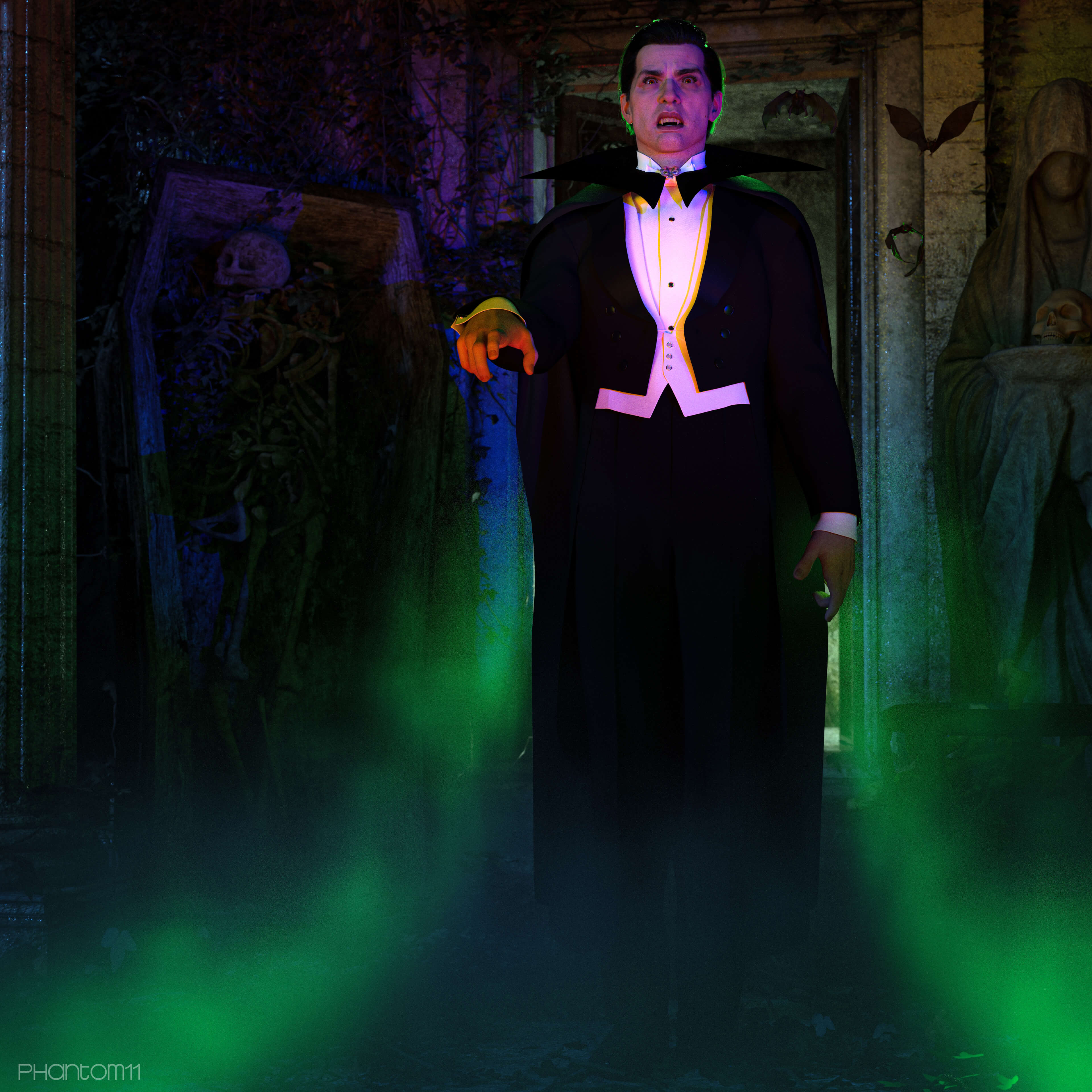 The Count 3D Render, Digital Art by phantom11