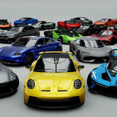 Collection 55 Cars Pack - 3D Model by Phazan