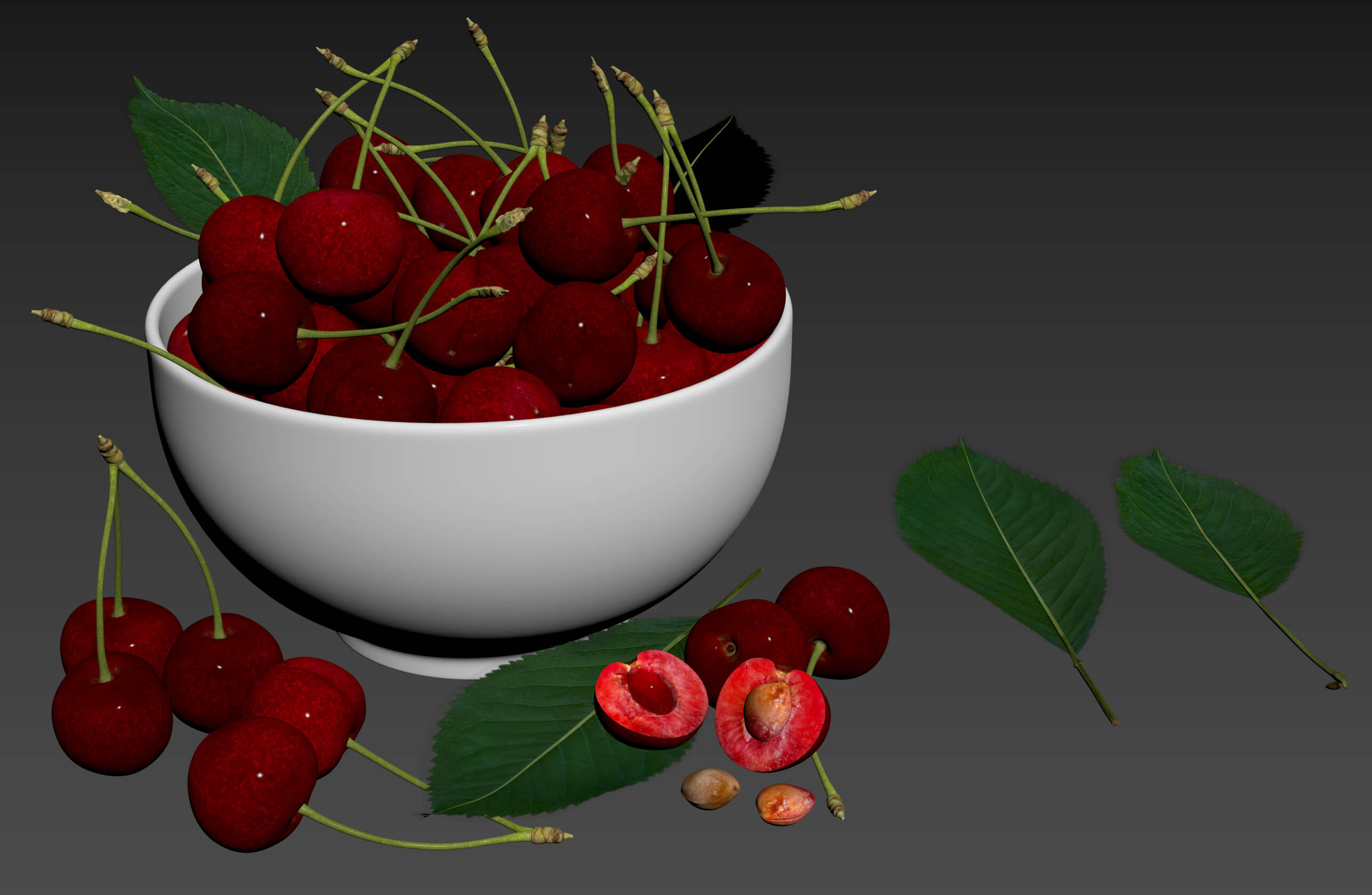 Bowl of Cherries - 3D Model by phenom-arch