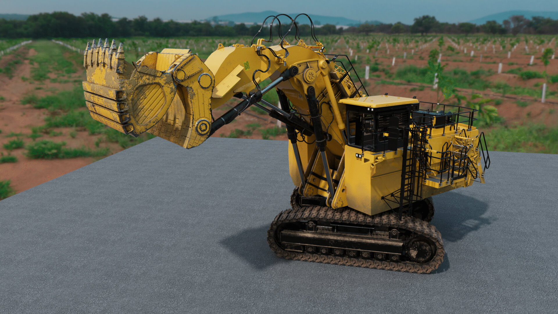 Hydraulic Mining Shovel - 3D Model by PhilRiveraMedia