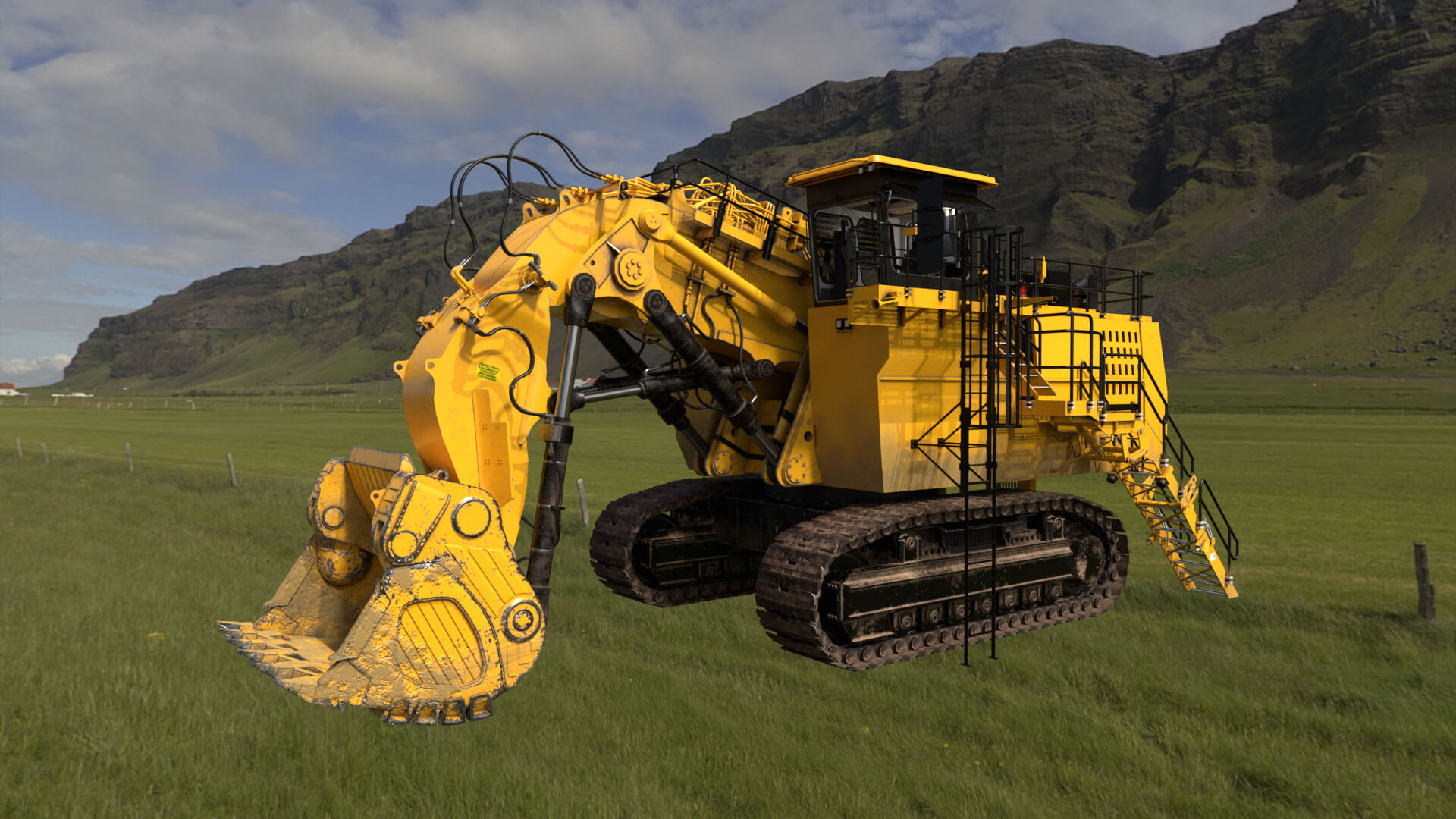 Hydraulic Mining Shovel - 3D Model by PhilRiveraMedia