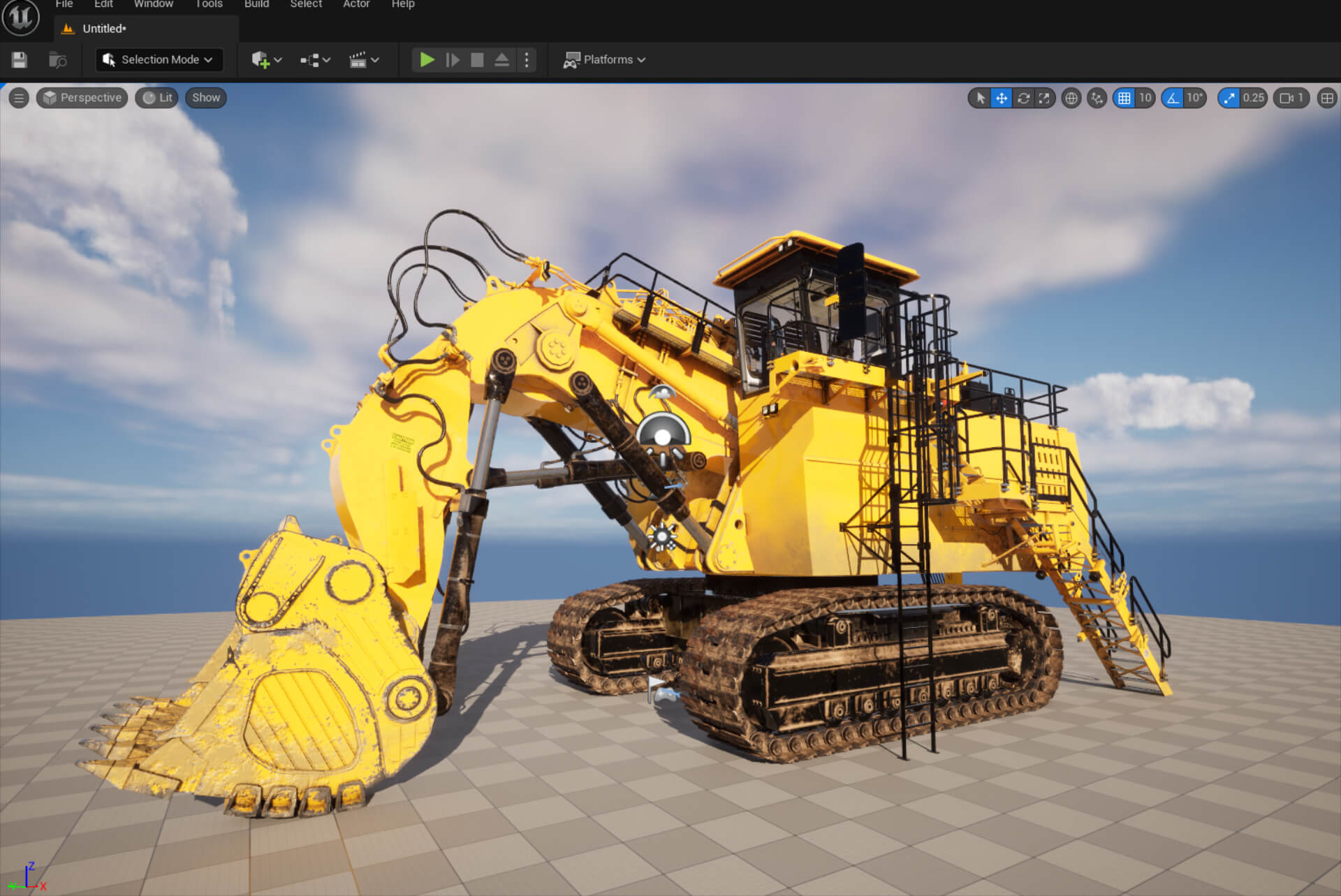Hydraulic Mining Shovel - 3D Model by PhilRiveraMedia