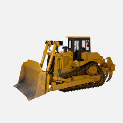 Tracked Bulldozer - 3D Model by PhilRiveraMedia