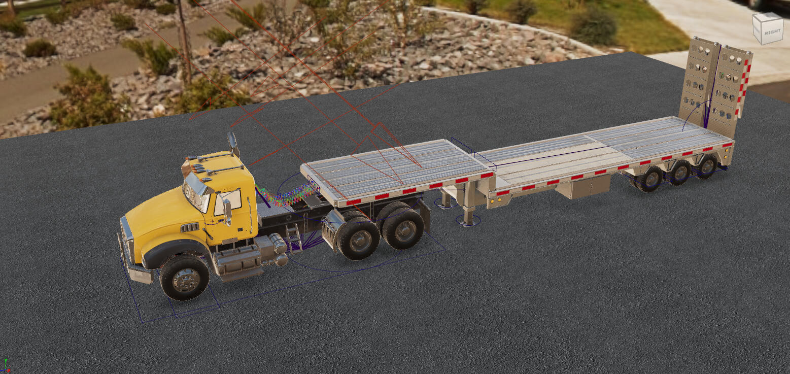 Truck with Step Deck Trailer - 3D Model by PhilRiveraMedia