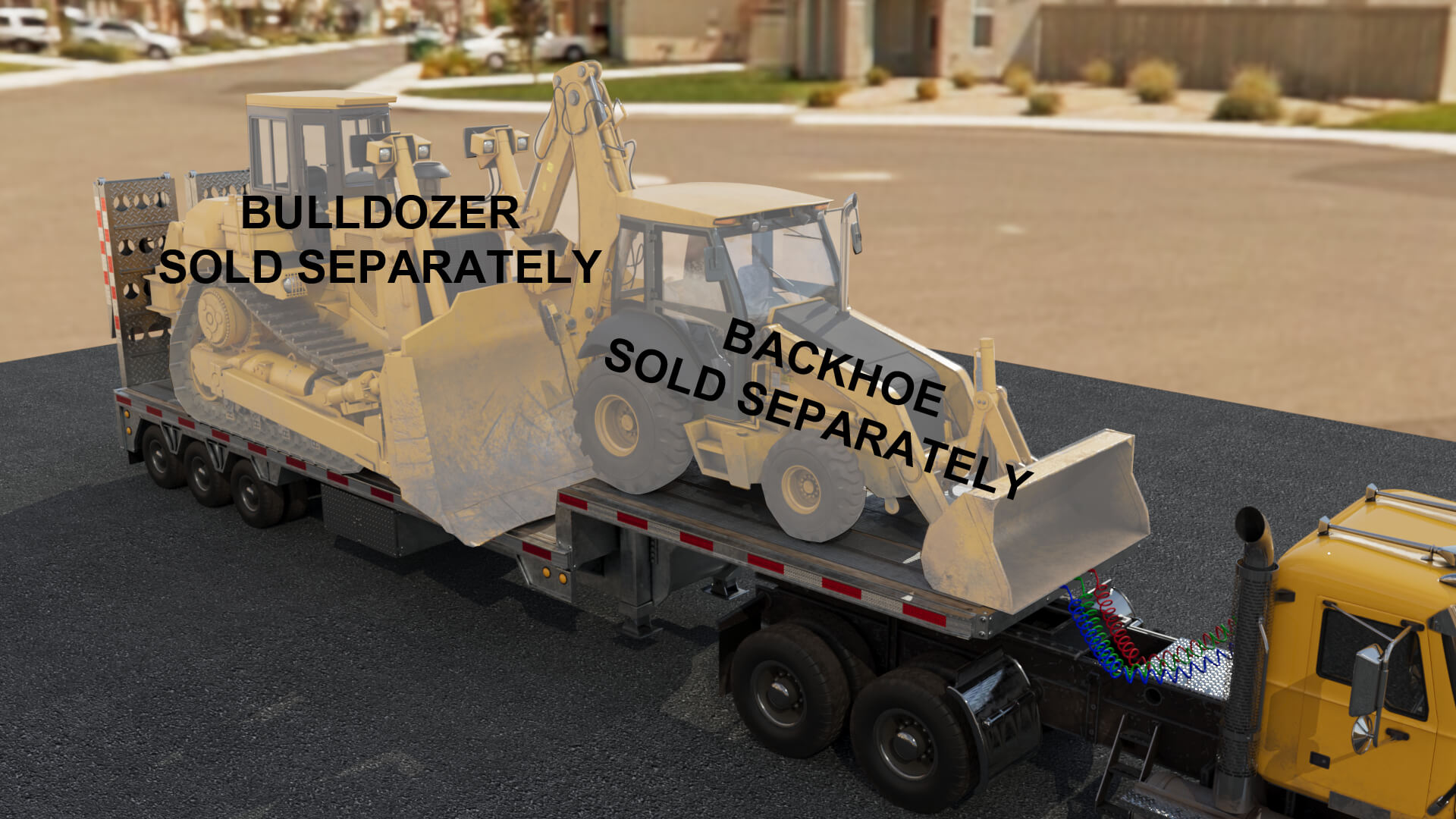 Truck with Step Deck Trailer - 3D Model by PhilRiveraMedia