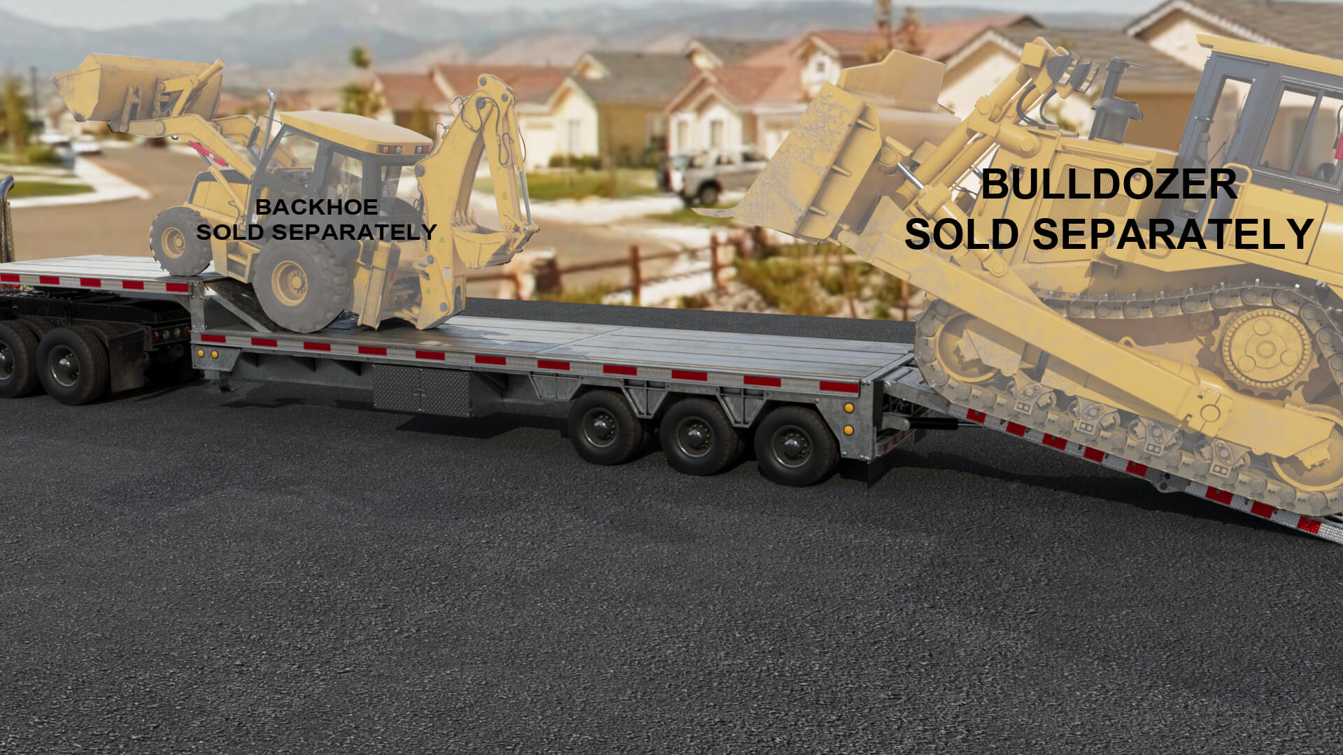Truck with Step Deck Trailer - 3D Model by PhilRiveraMedia