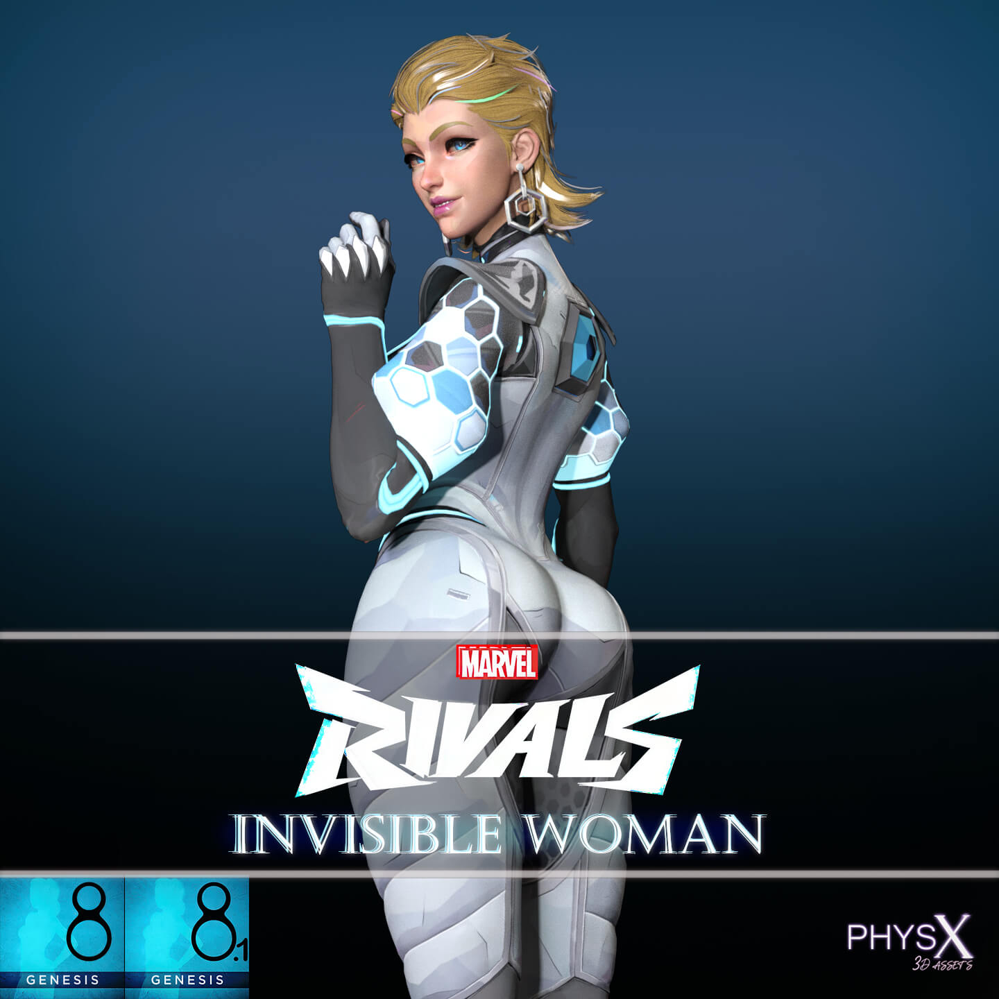 Marvel Rivals - Invisible Woman G8F Daz Content by PhysX 3D Assets