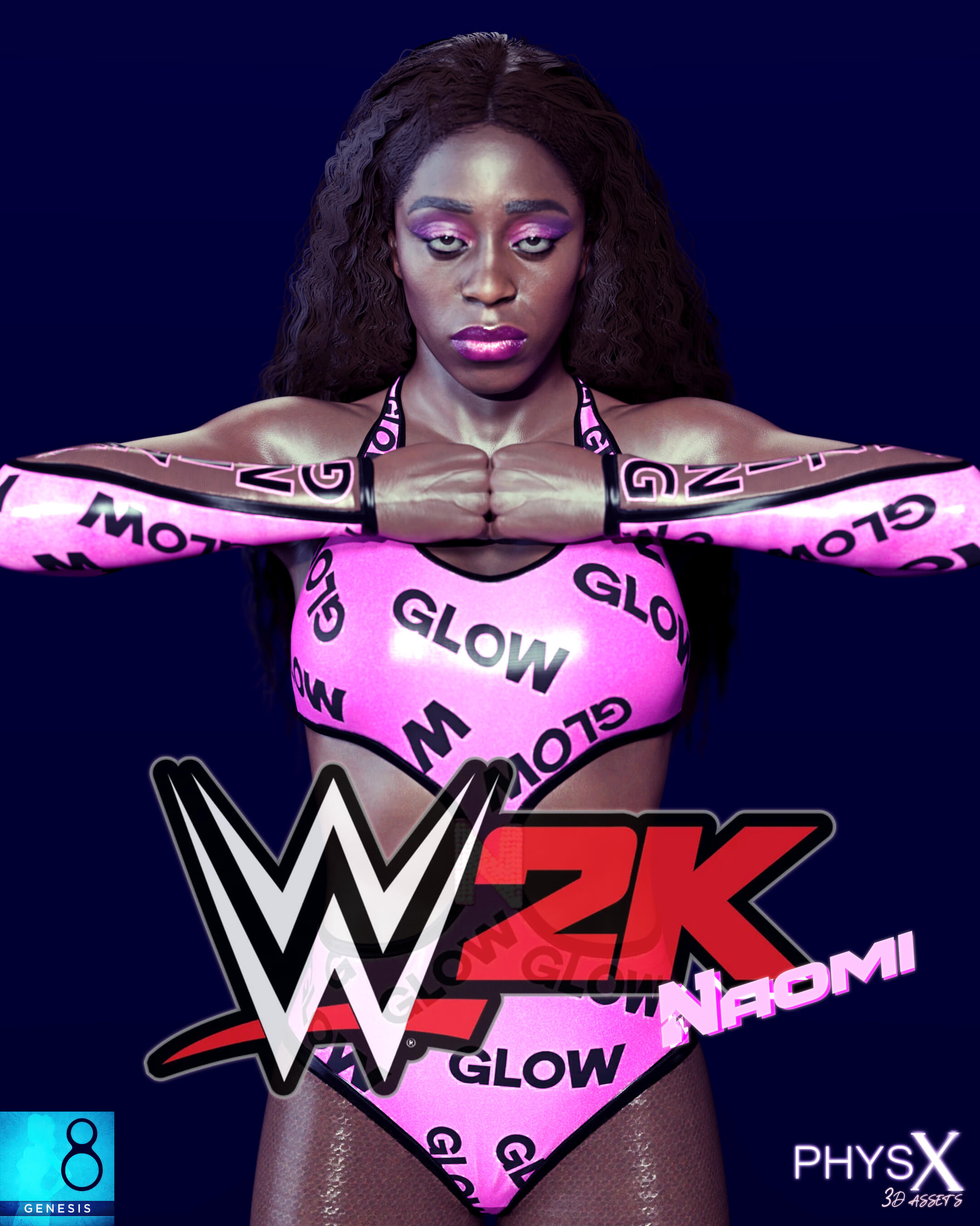 WWE 2K22 - Naomi G8F Daz Content by PhysX 3D Assets