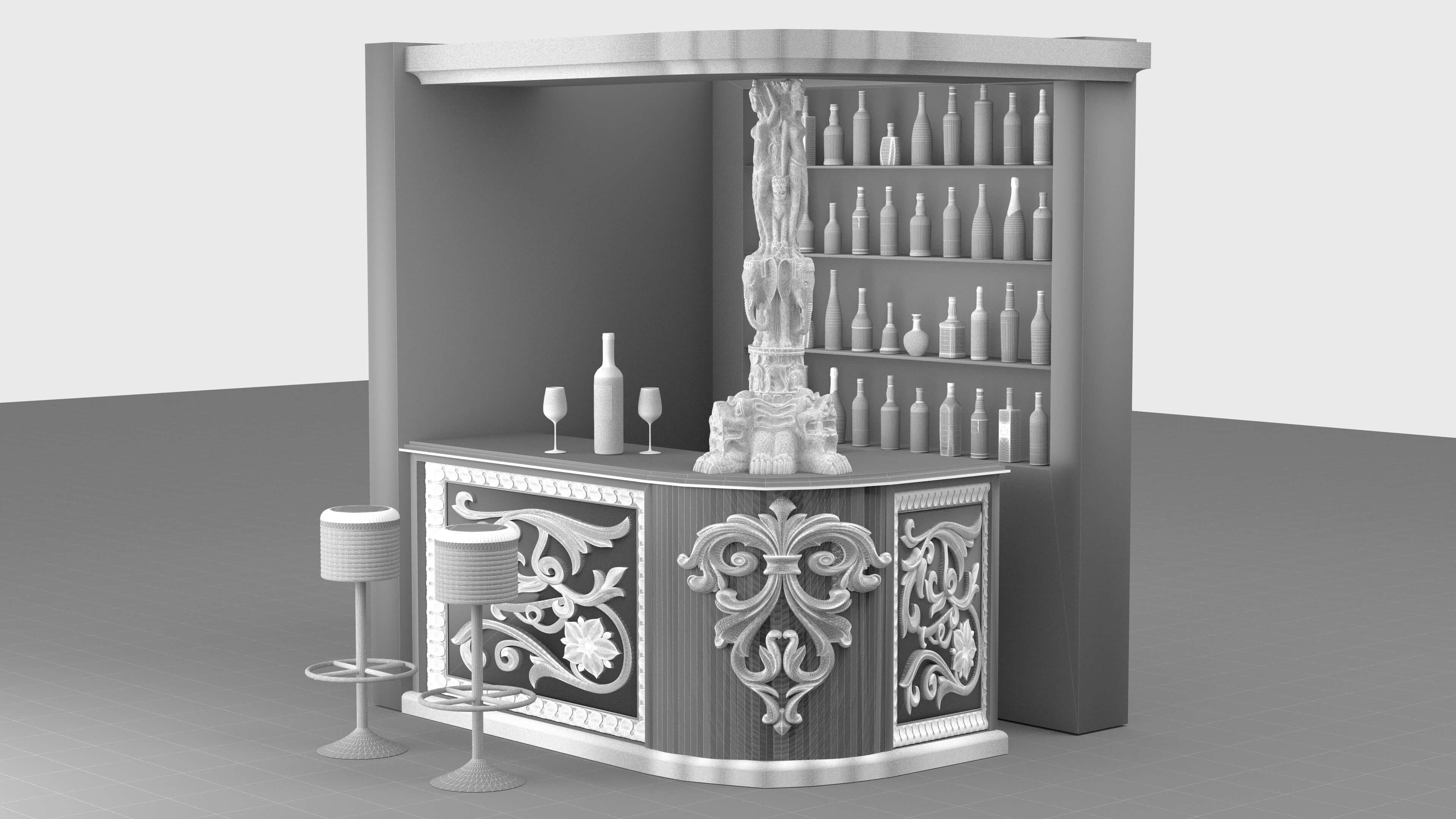 American Bar 3 - 8K 3D Model by Pictorer