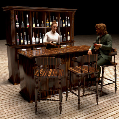 American Bar 7 - 4K 3D Model by Pictorer