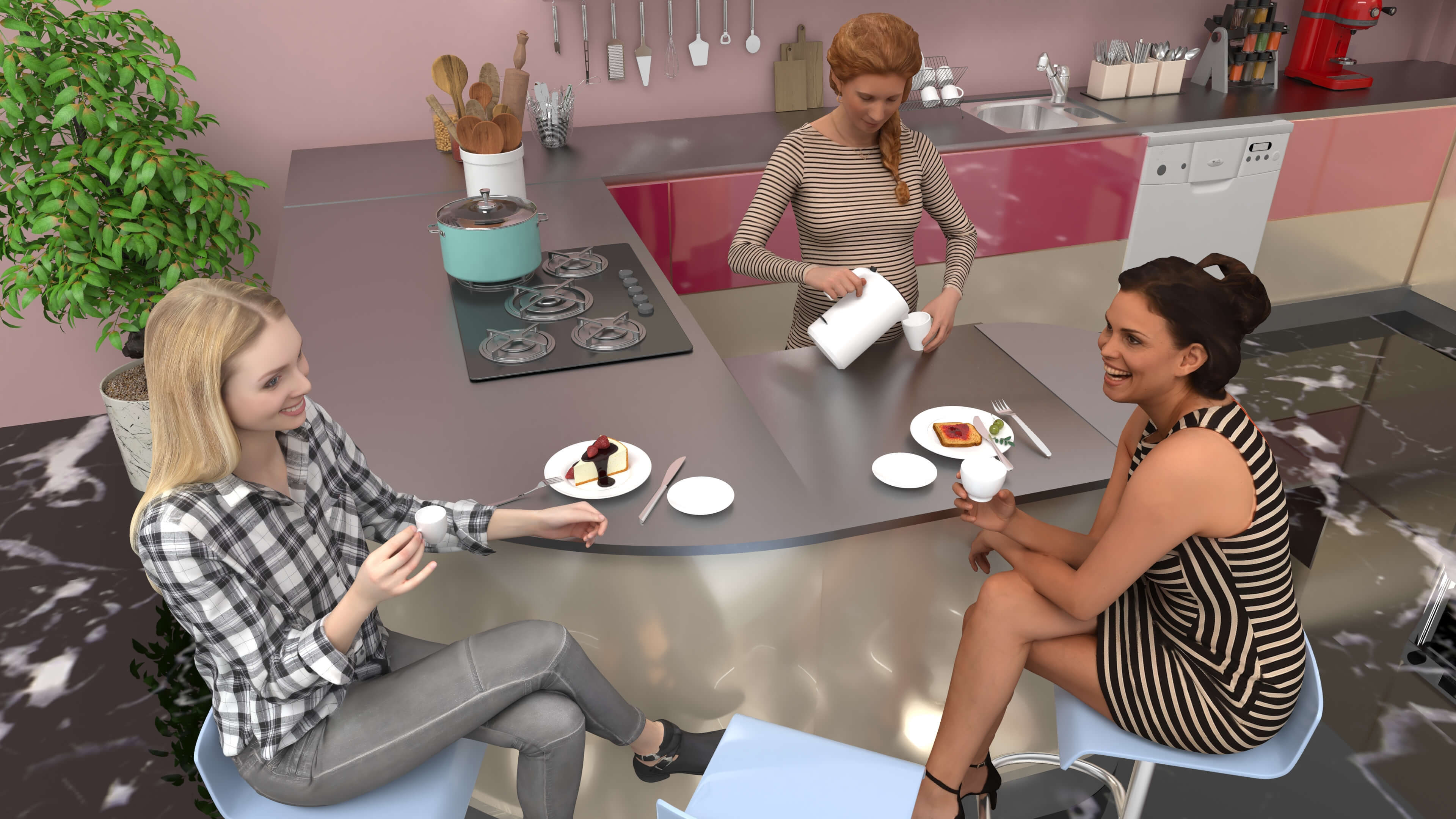 American Kitchen 2 - 4K 3D Model by Pictorer