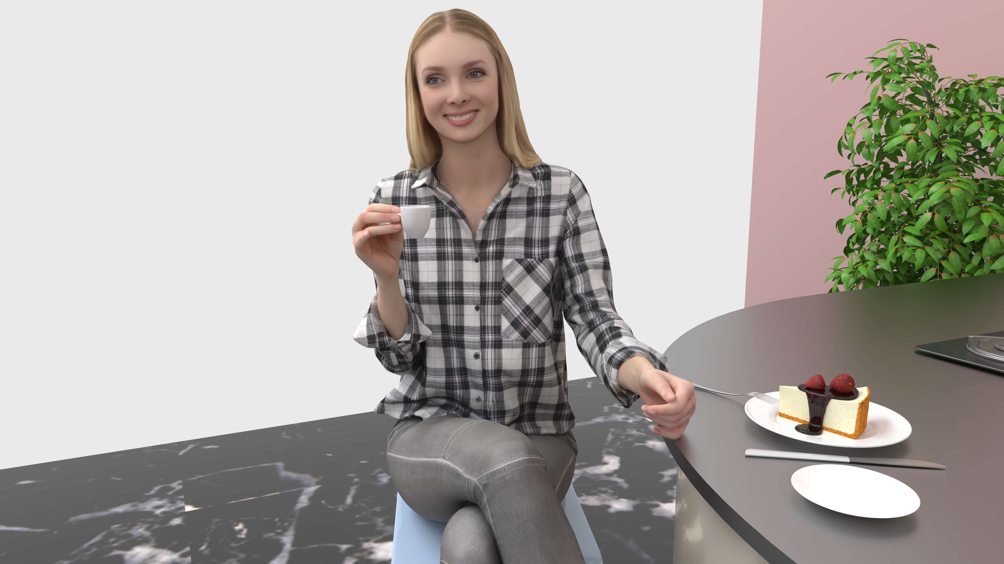 American Kitchen 2 - 4K 3D Model by Pictorer