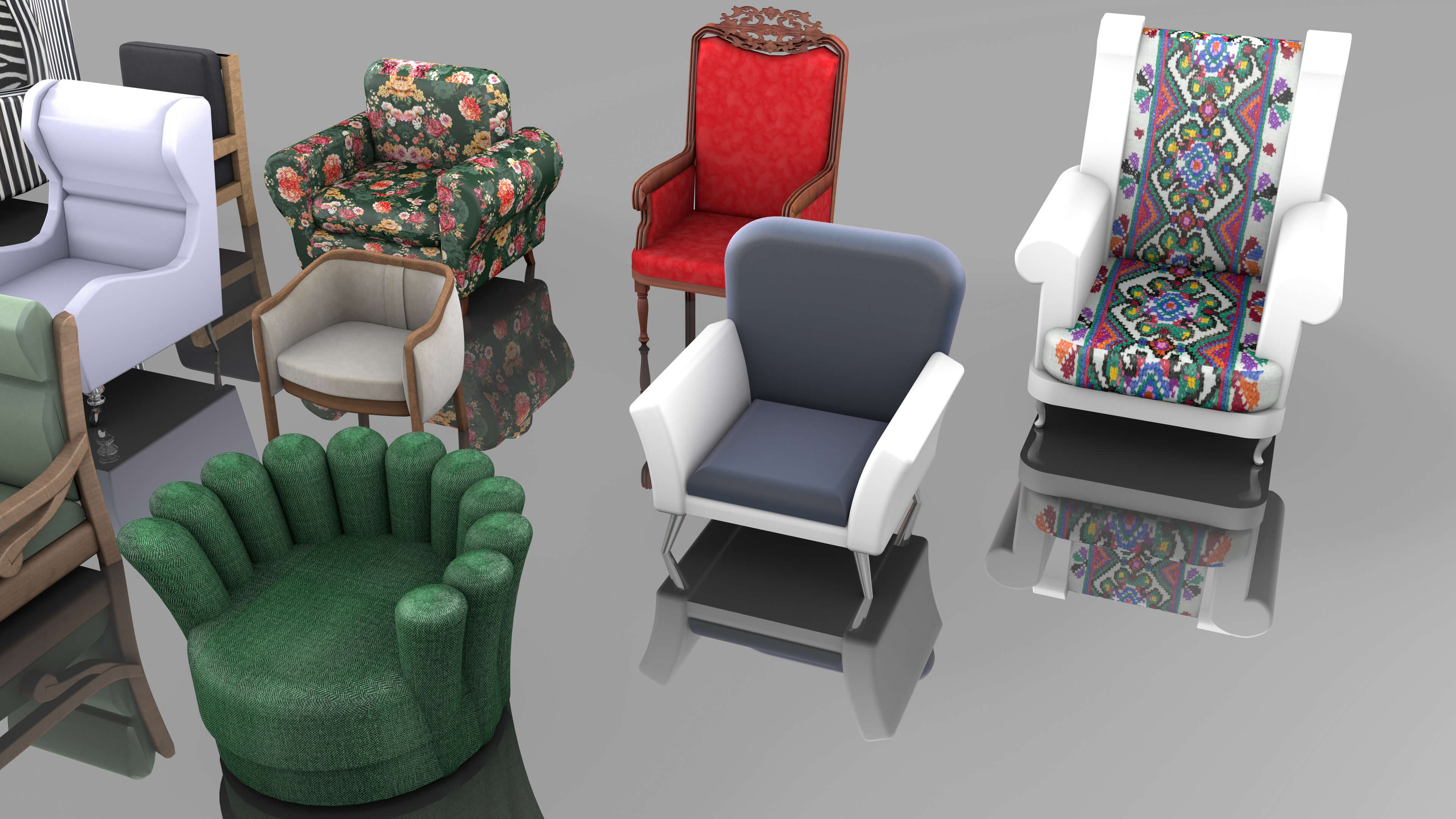 Armchair Collection - 3D Model by Pictorer