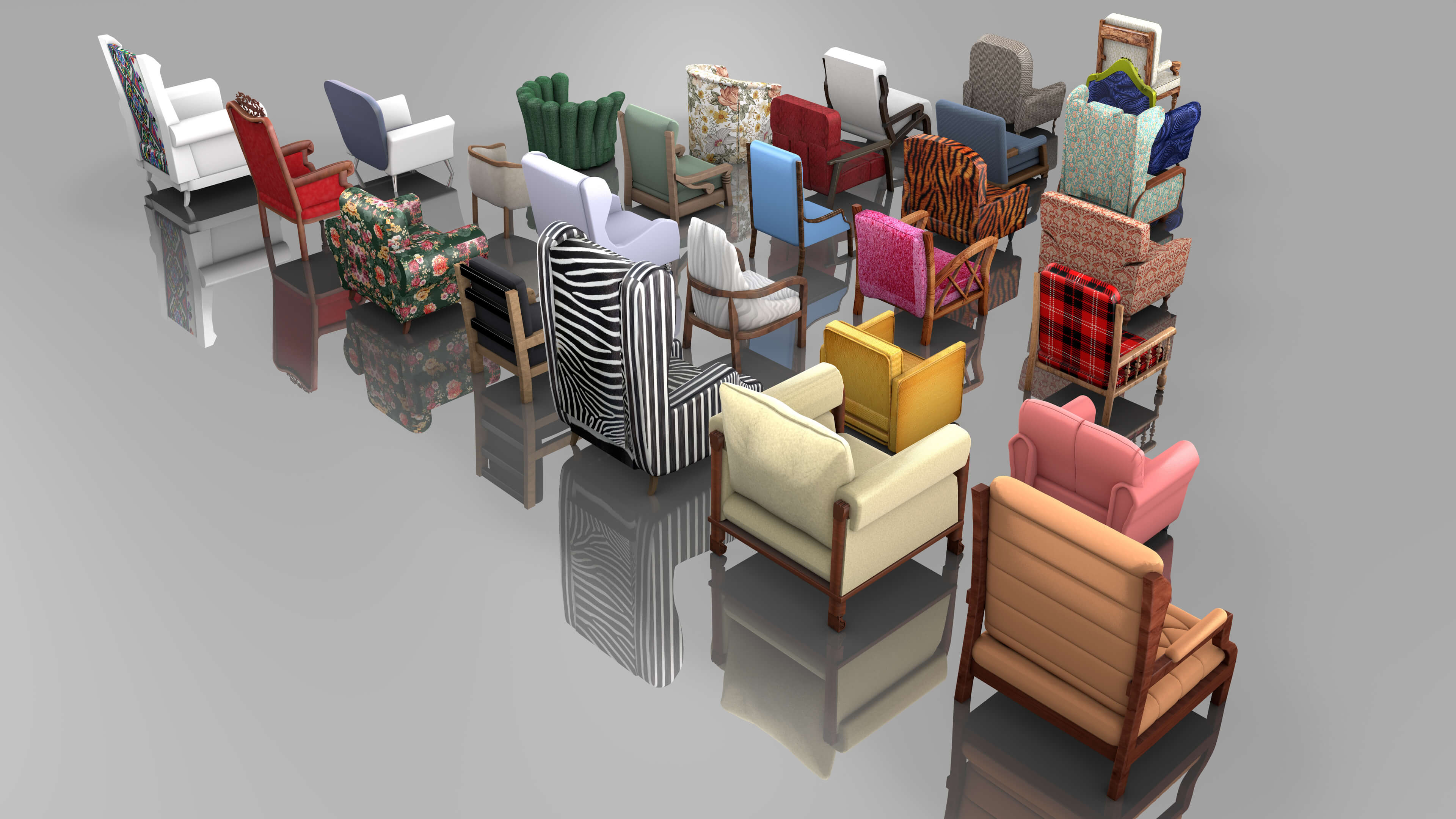 Armchair Collection - 3D Model by Pictorer