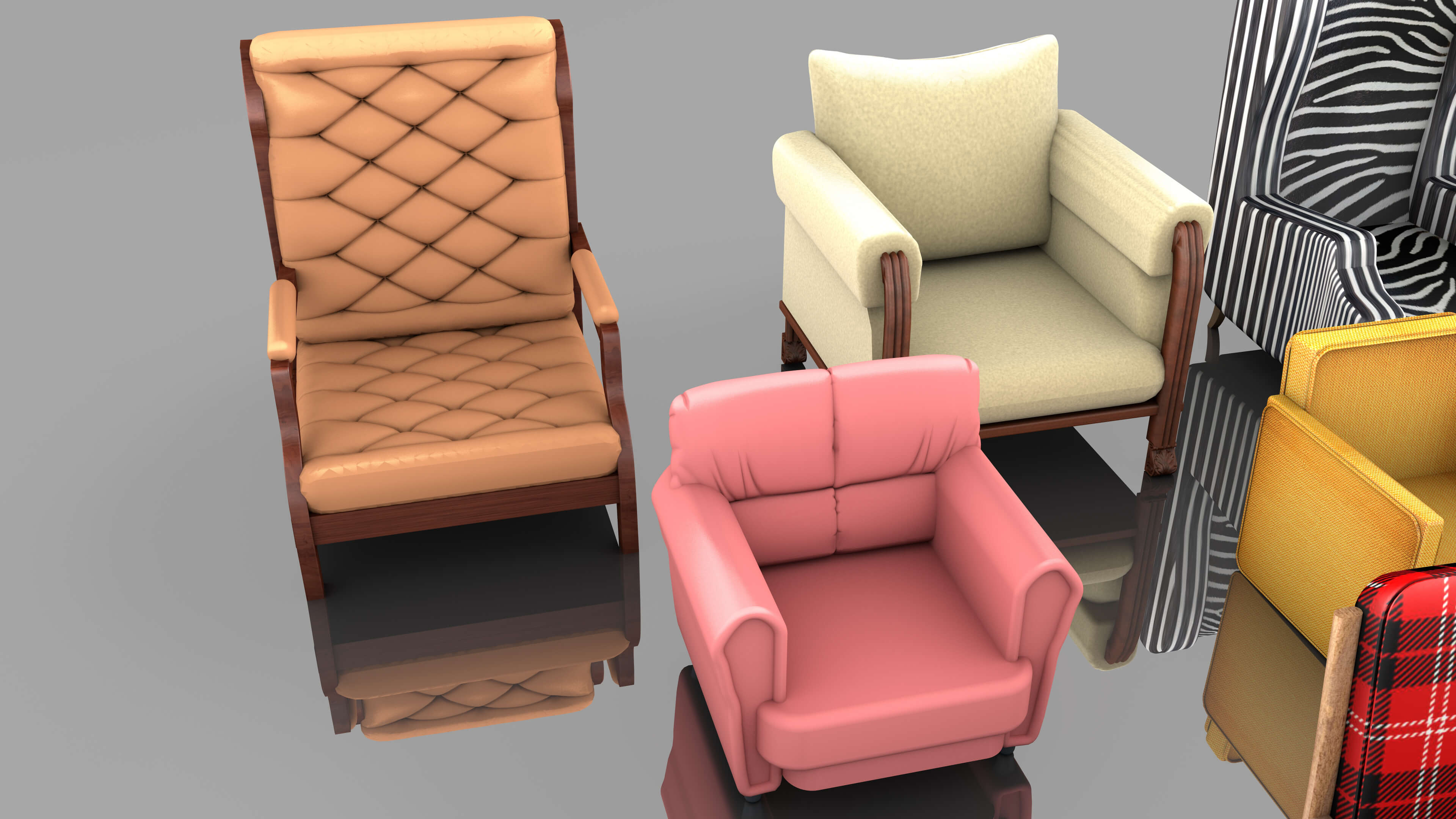 Armchair Collection - 3D Model by Pictorer