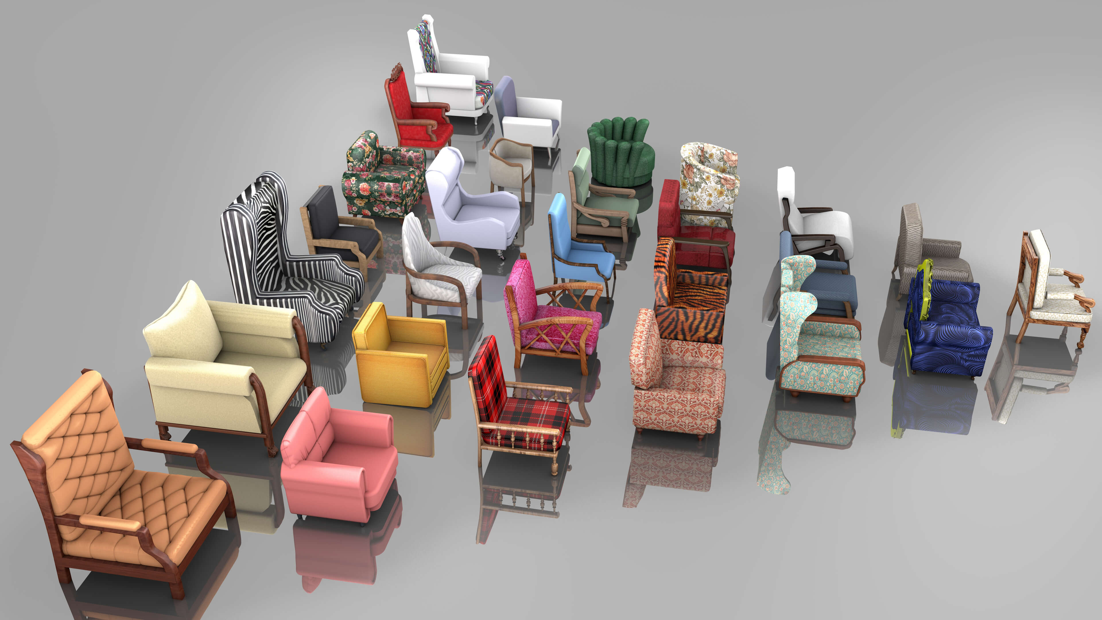 Armchair Collection - 3D Model by Pictorer