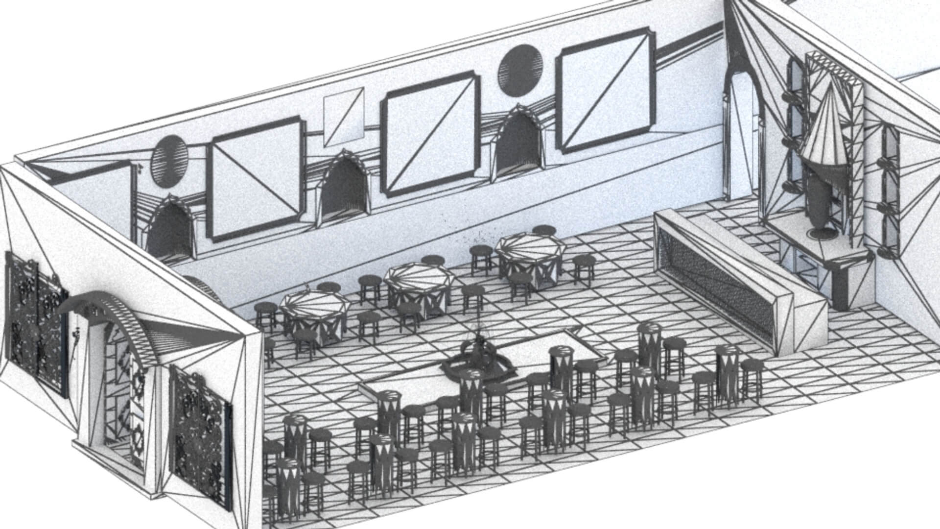 Authentic Restaurant - 3D Model by Pictorer
