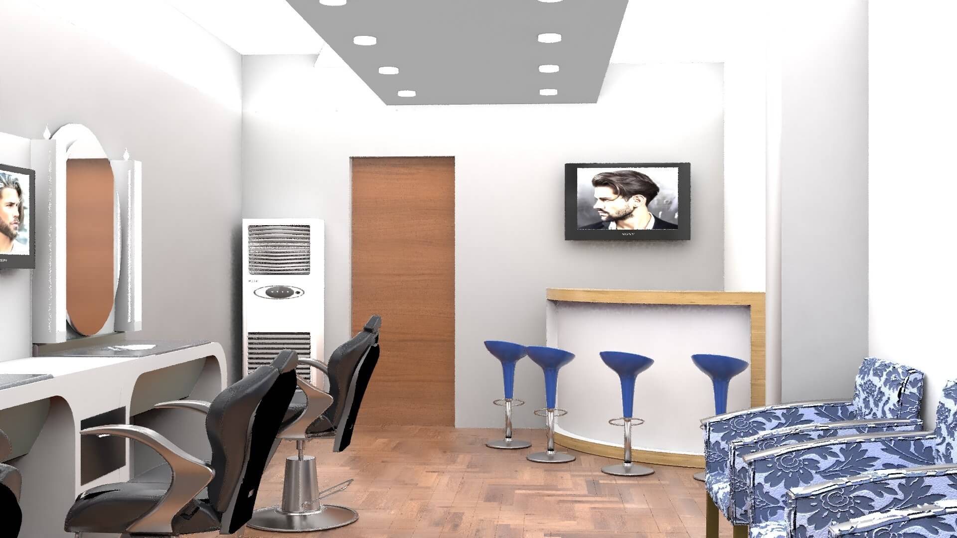 Male Barber Shop - 3D Model by Pictorer